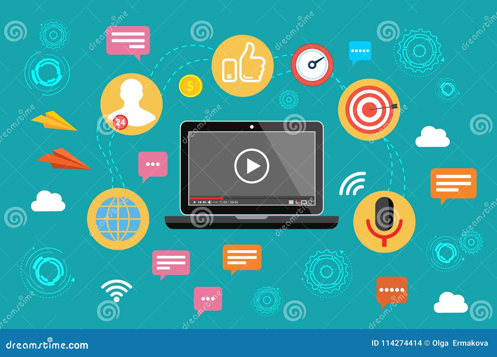 Online Webinar Header Banner. Cartoon Vector | CartoonDealer.com #141198799