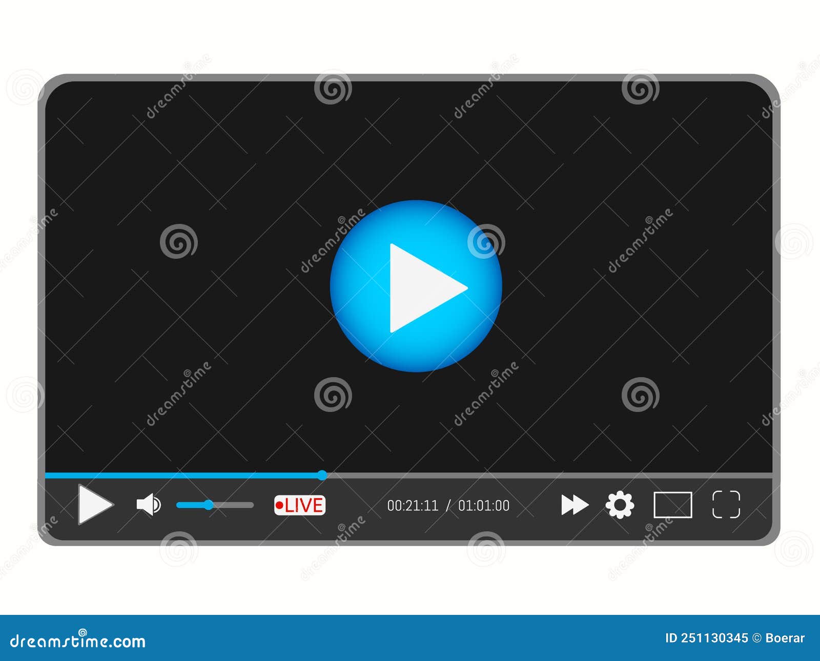 Video Media Player Interface Template for Web and Mobile Apps with ...