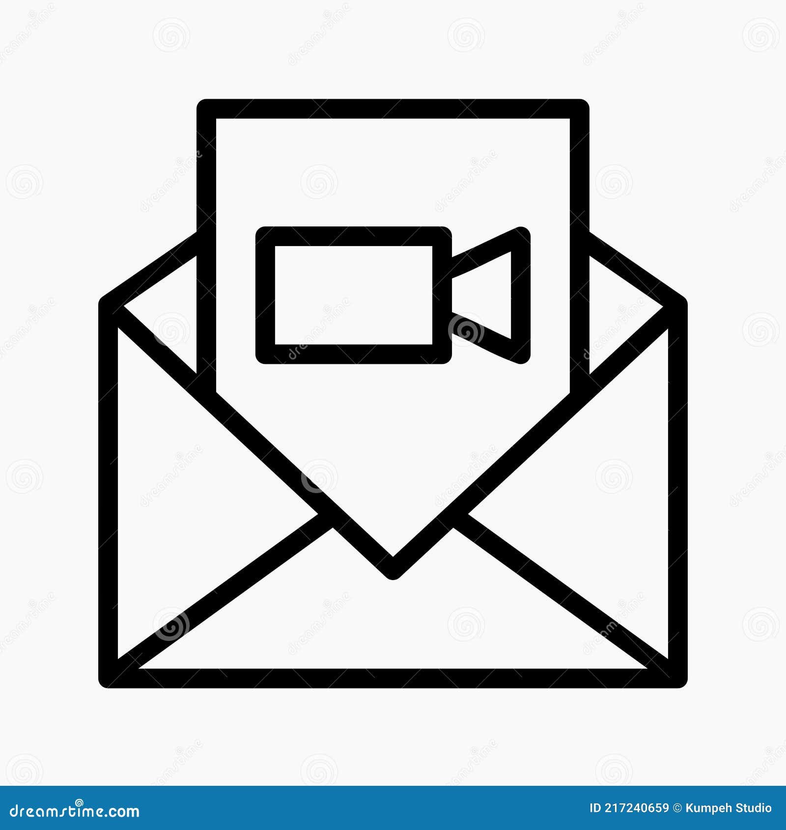 Video Message Icon Vector on Blank Background Stock Vector ...