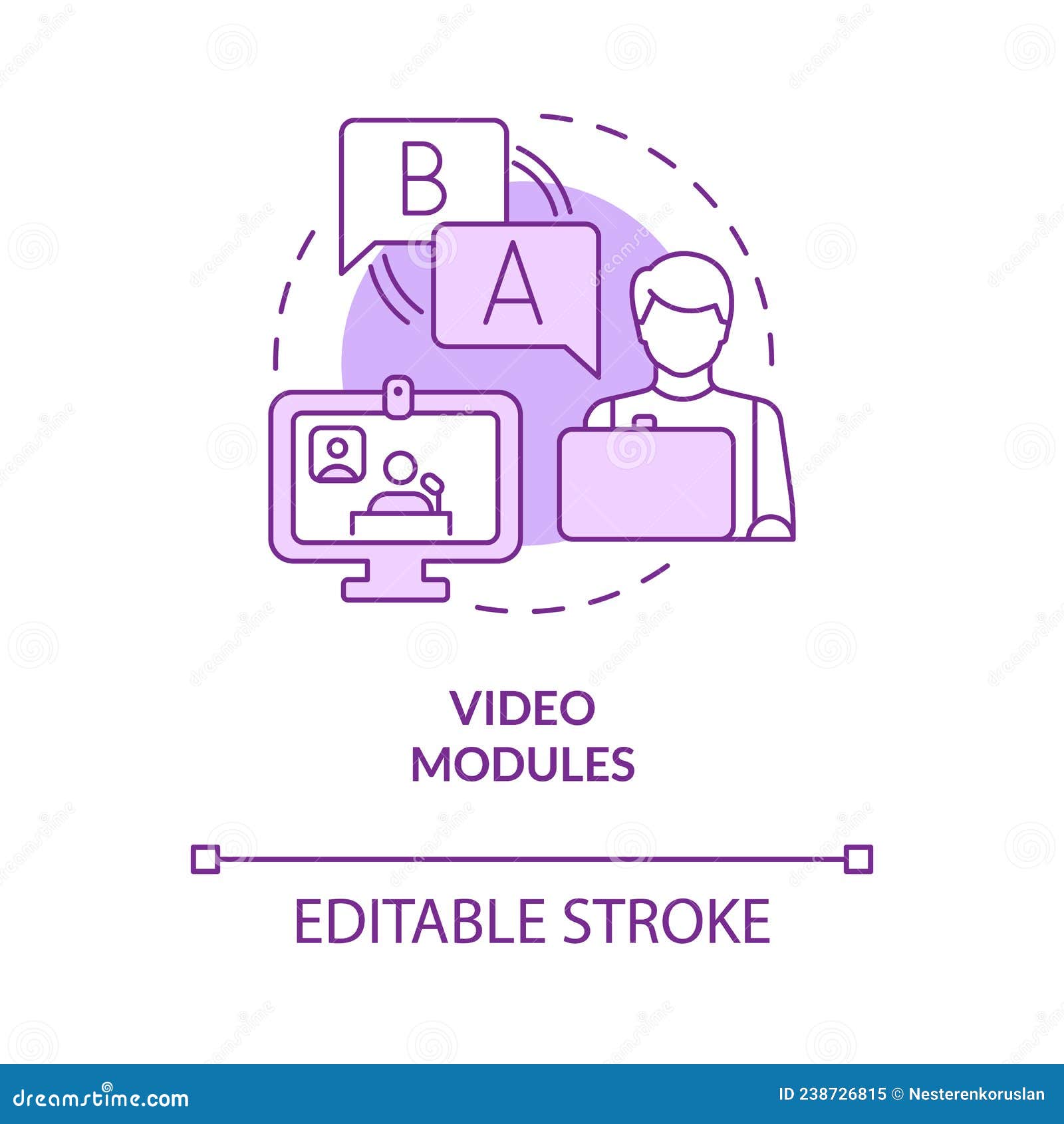 Video Modules Purple Concept Icon Stock Vector - Illustration of ...