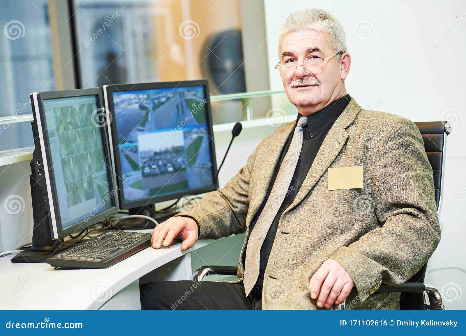 Video Monitoring Surveillance Security System Operator Stock Photo ...