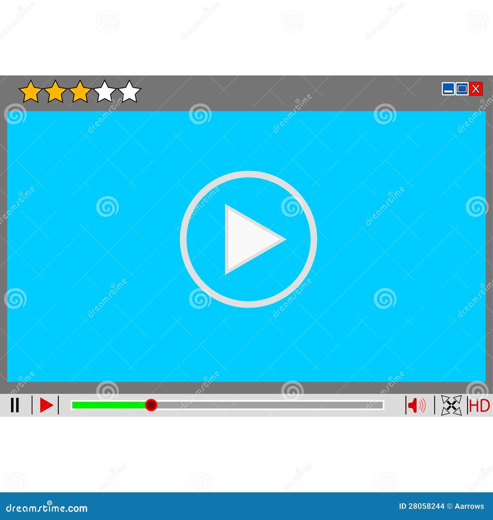 Video Movie Media Player Interface. Stock Vector - Illustration of ...