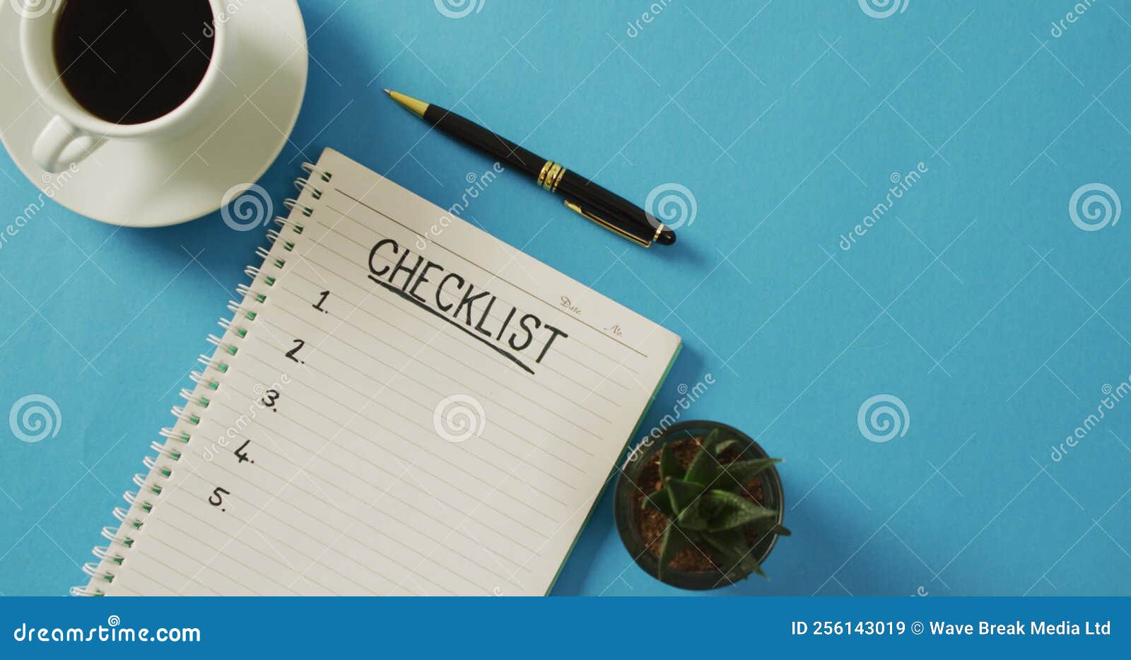 Video of Notebook with Checklist and Copy Space, Coffee and Pencil on ...