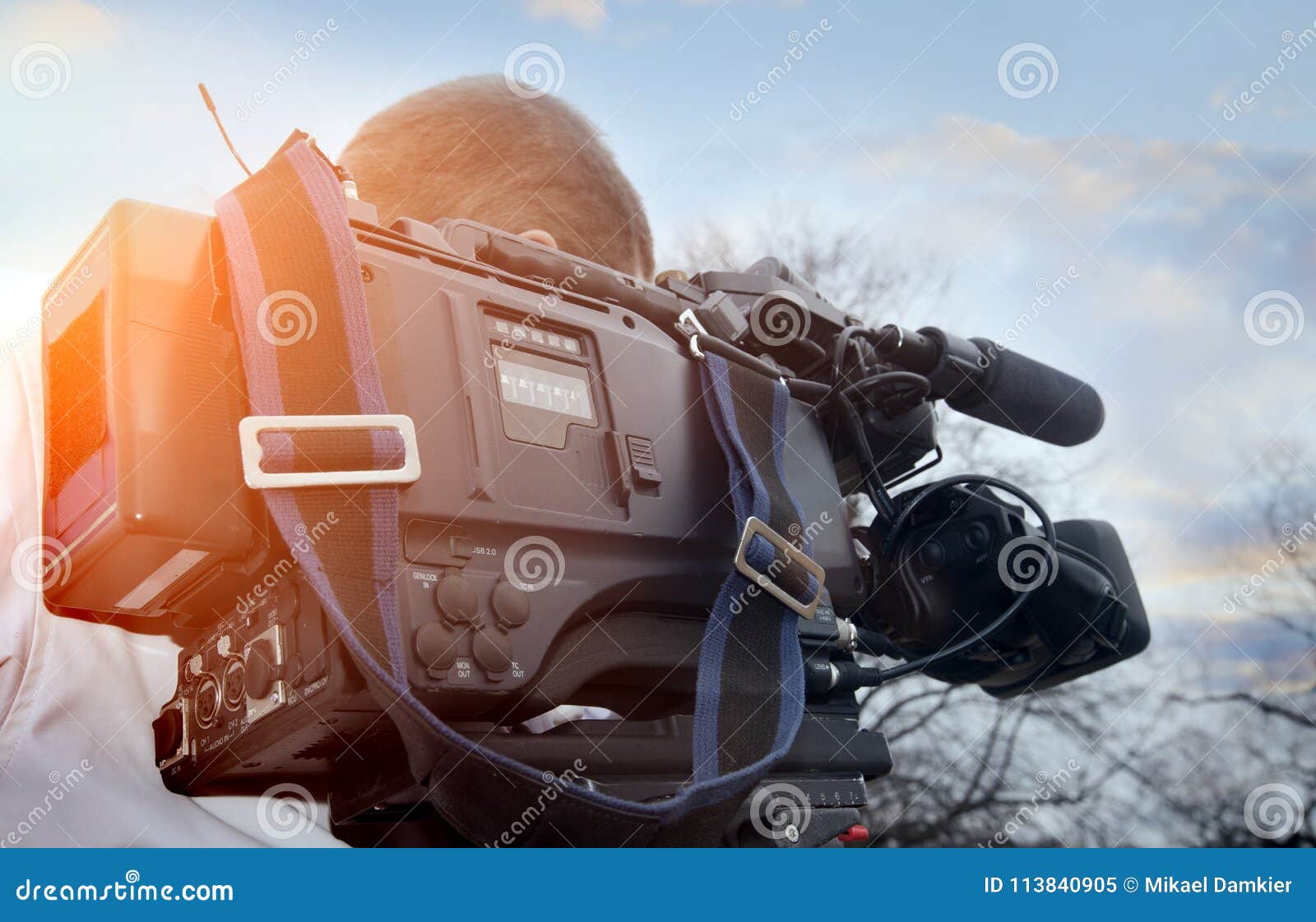 Video Operator with Camcorders Stock Image - Image of camcorder, camera ...