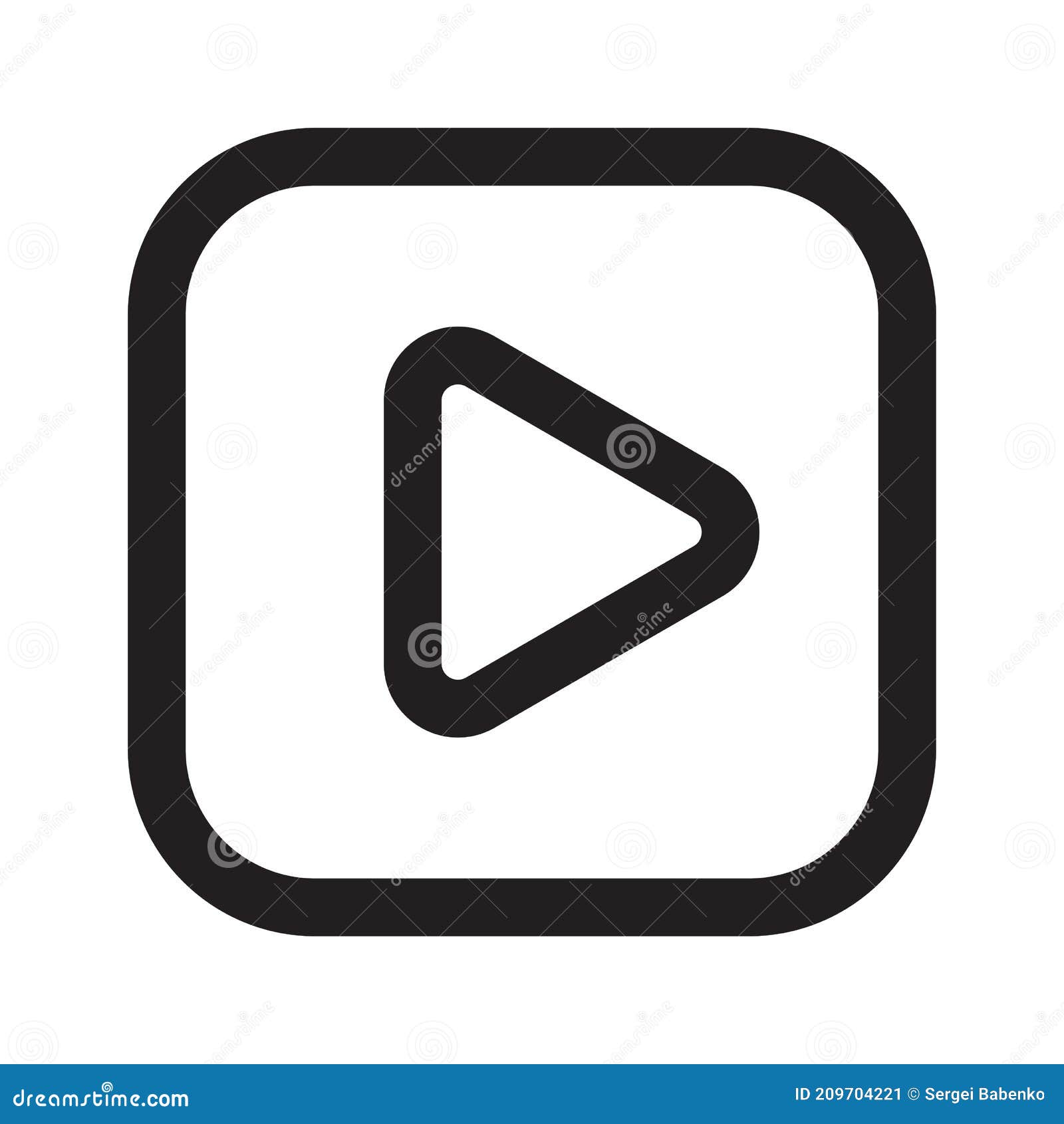 Video Outline Icon Isolated on White Background Stock Vector ...