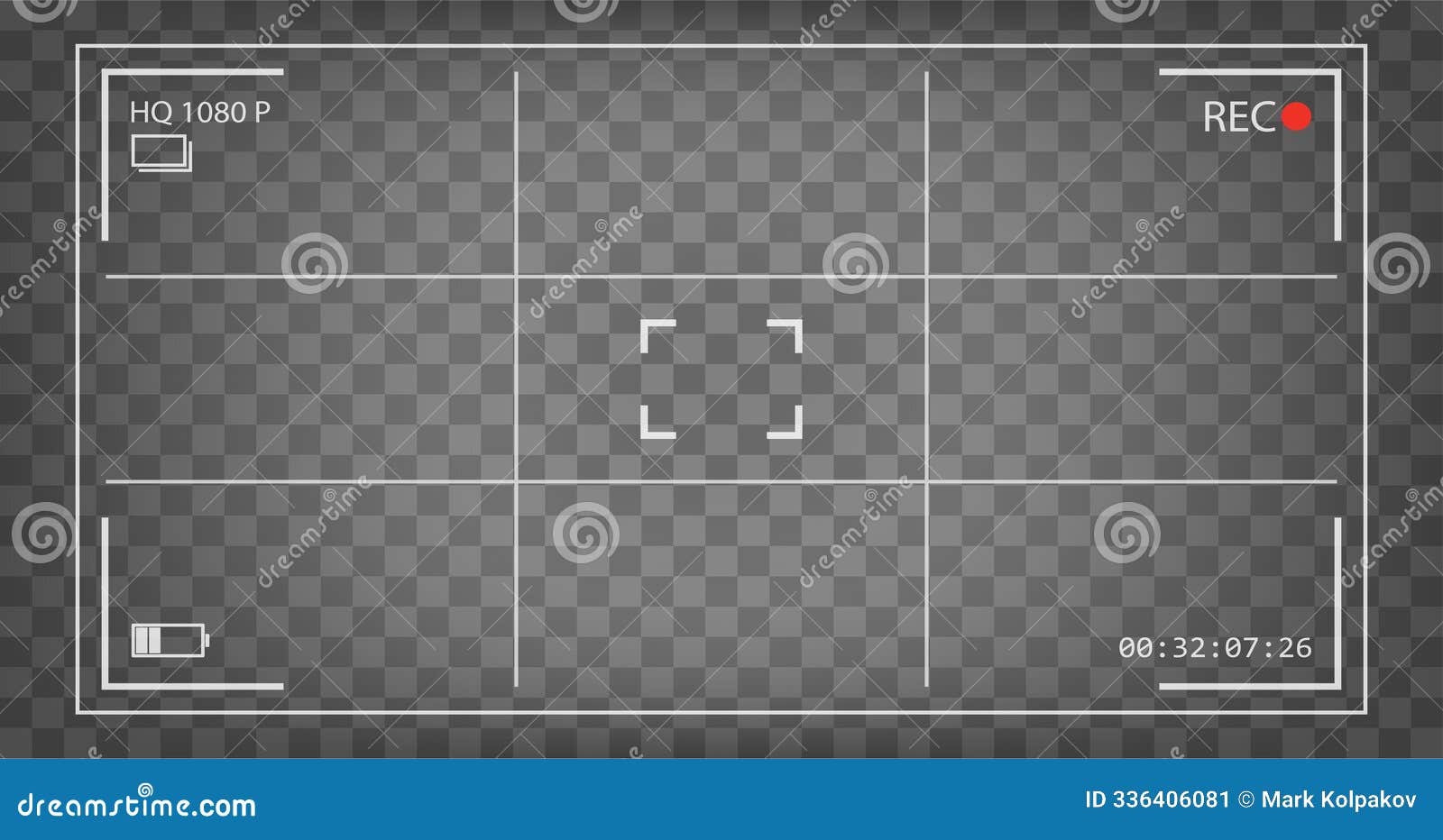 Video and Photo Camera Interface. Black Screen Recording Frame Stock ...