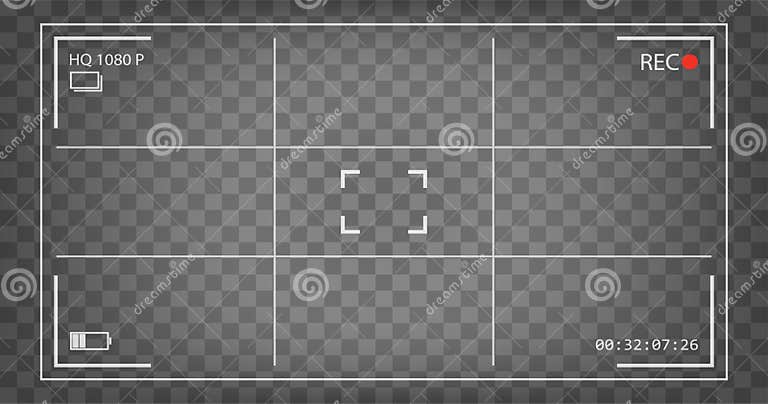 Video and Photo Camera Interface. Black Screen Recording Frame Stock ...