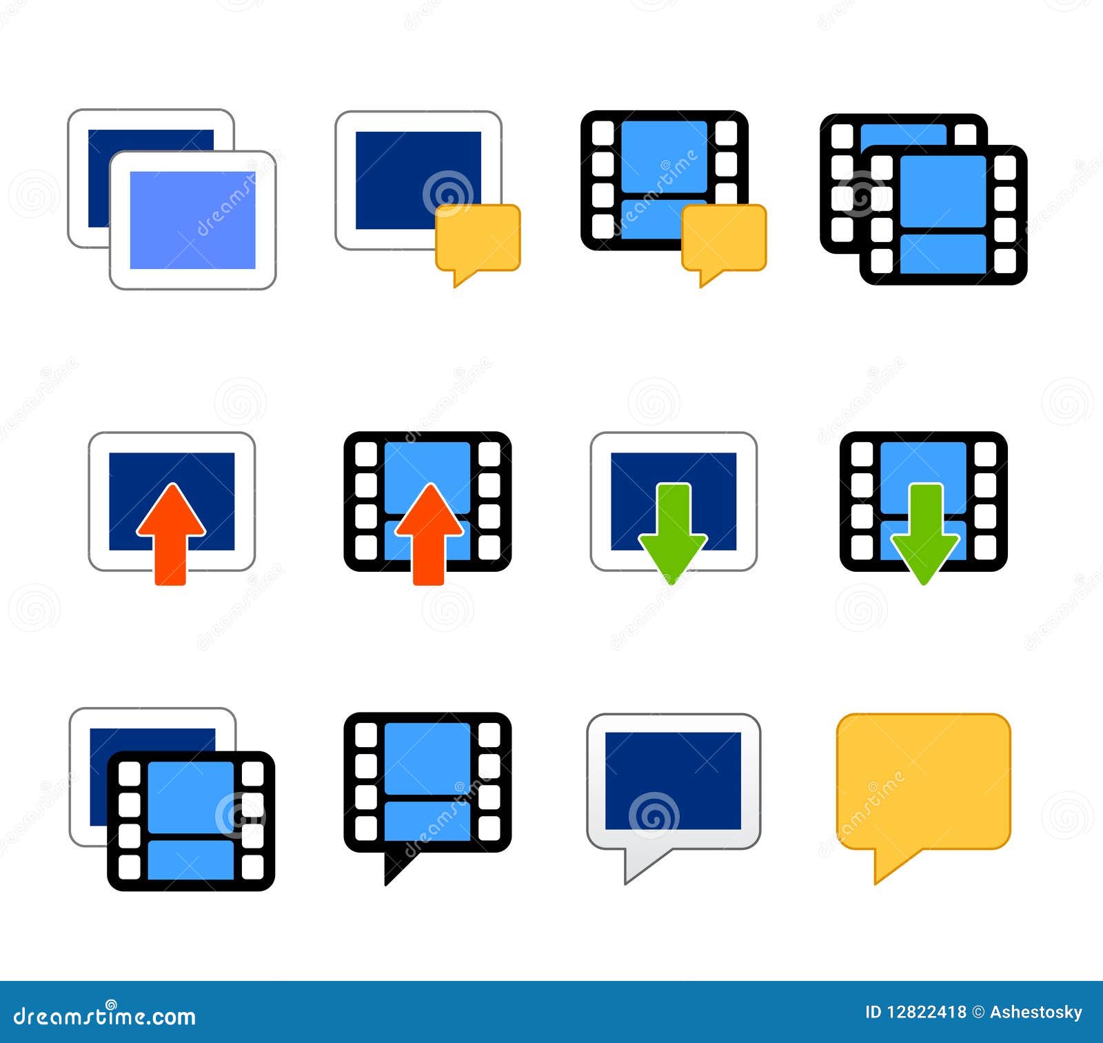 Video and Photo Icons Vector Stock Vector - Illustration of download ...