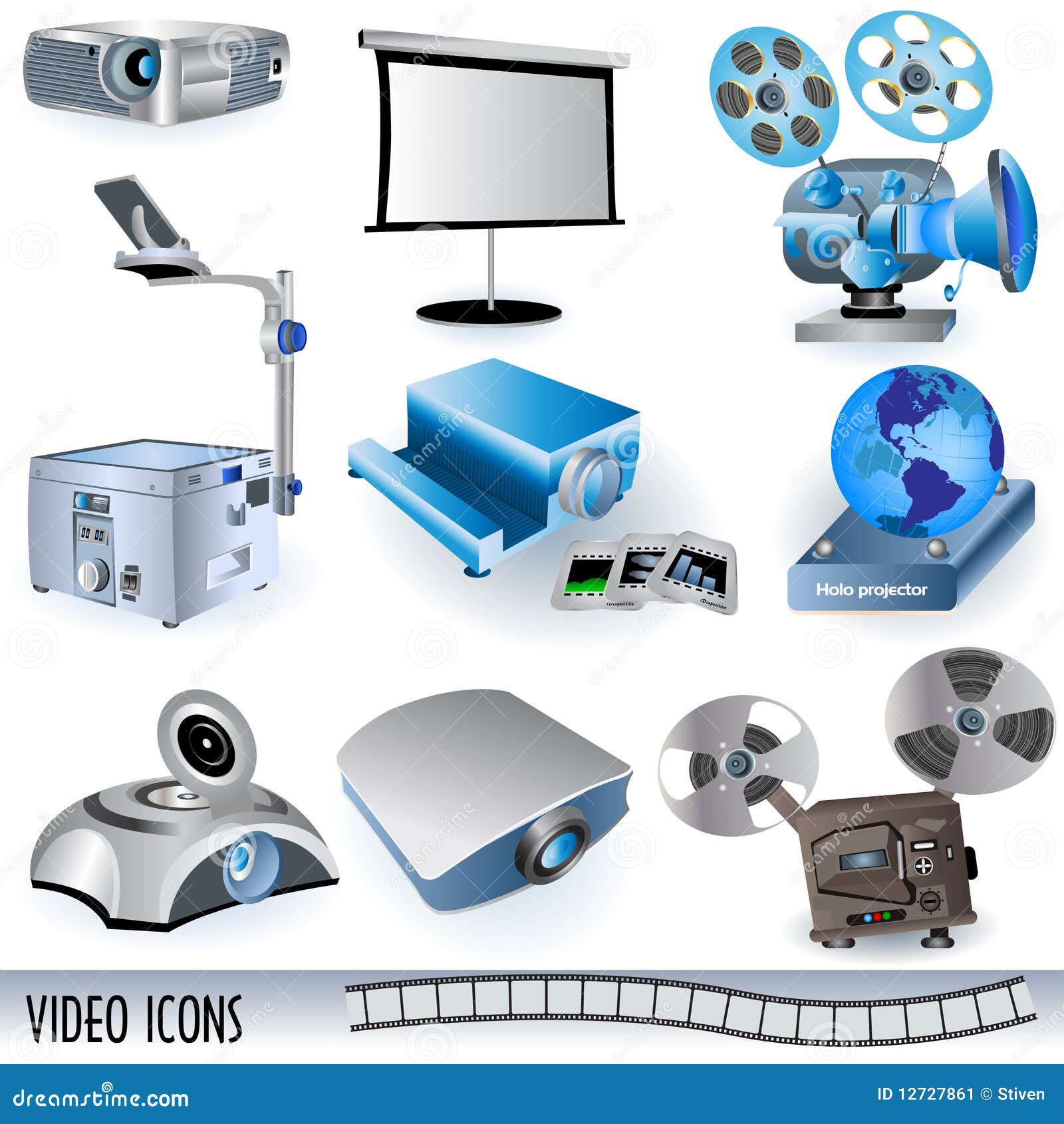 Video pictogrammen vector illustratie. Illustration of ontwerp - 12727861