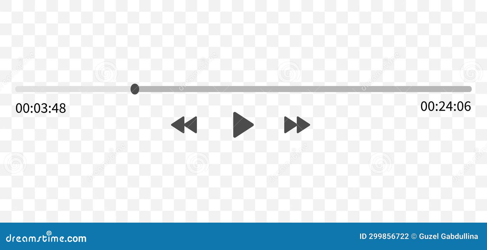 Video Play Bar Display Interface. Audio Player Progress for Podcast ...