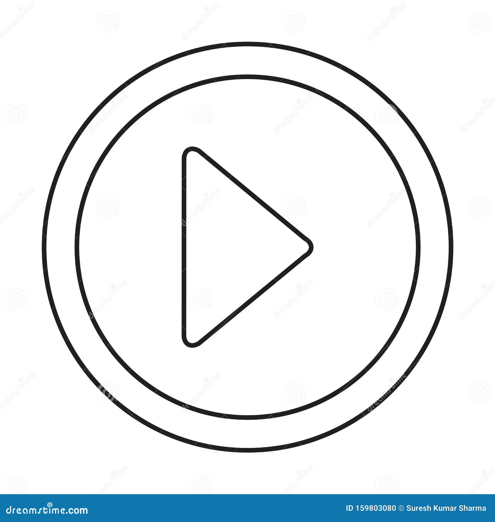 Video Play Button Icon Isolated on White Background. Video Play Button ...