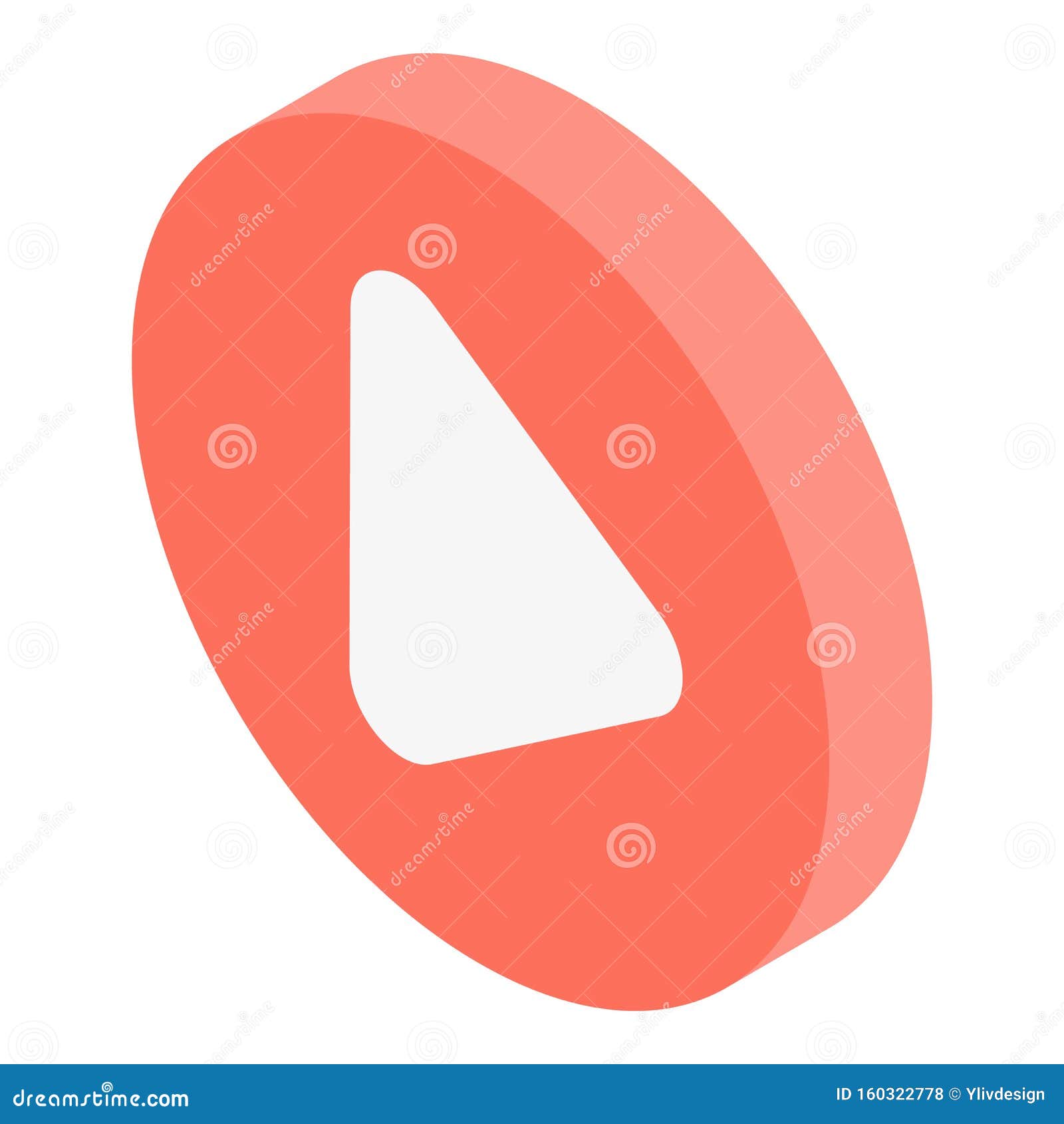 Video Play Button Icon, Isometric Style Stock Vector - Illustration of ...