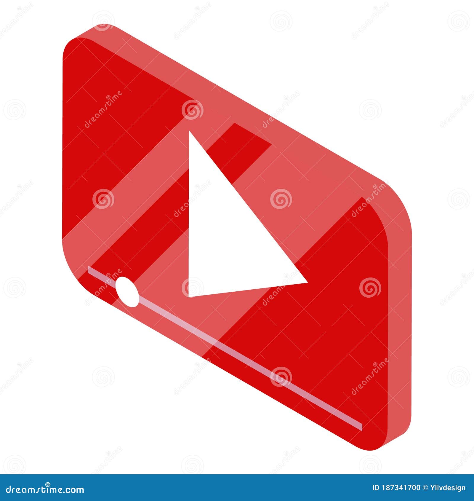 Video Play Button Icon, Isometric Style Stock Vector - Illustration of ...
