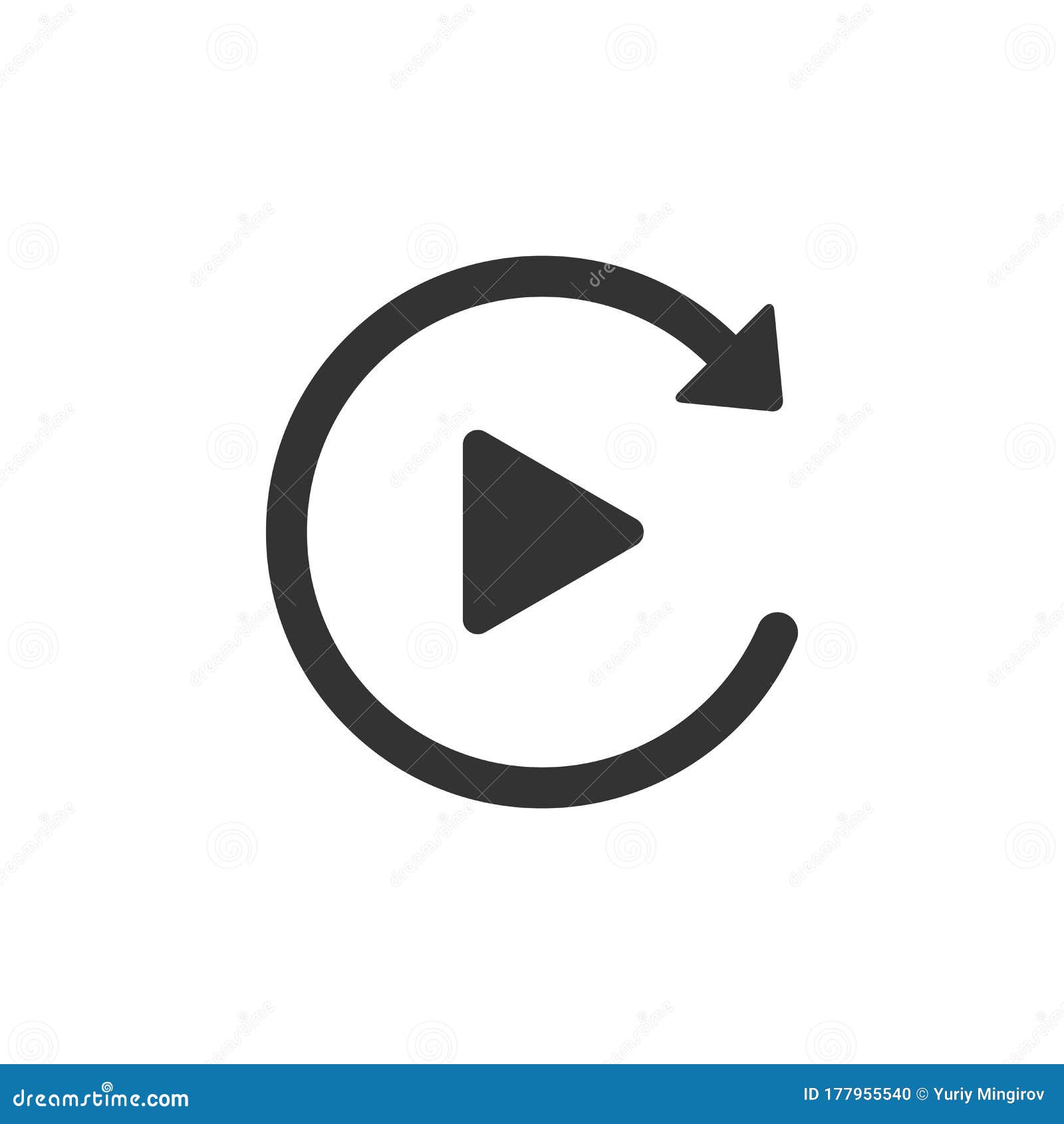 Video Play Button Like Simple Replay Icon Isolated Stock Vector ...