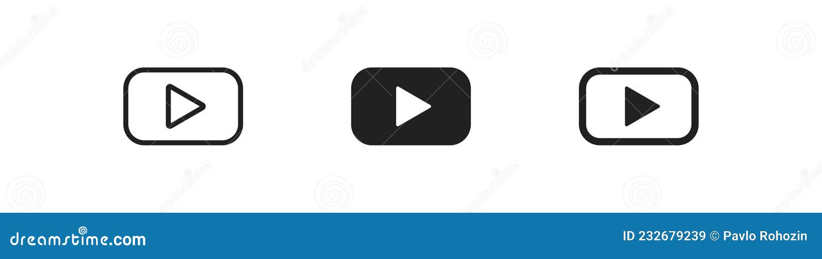 Video Play Button Symbol. Circle Media Icon Comcept in Vector Flat ...