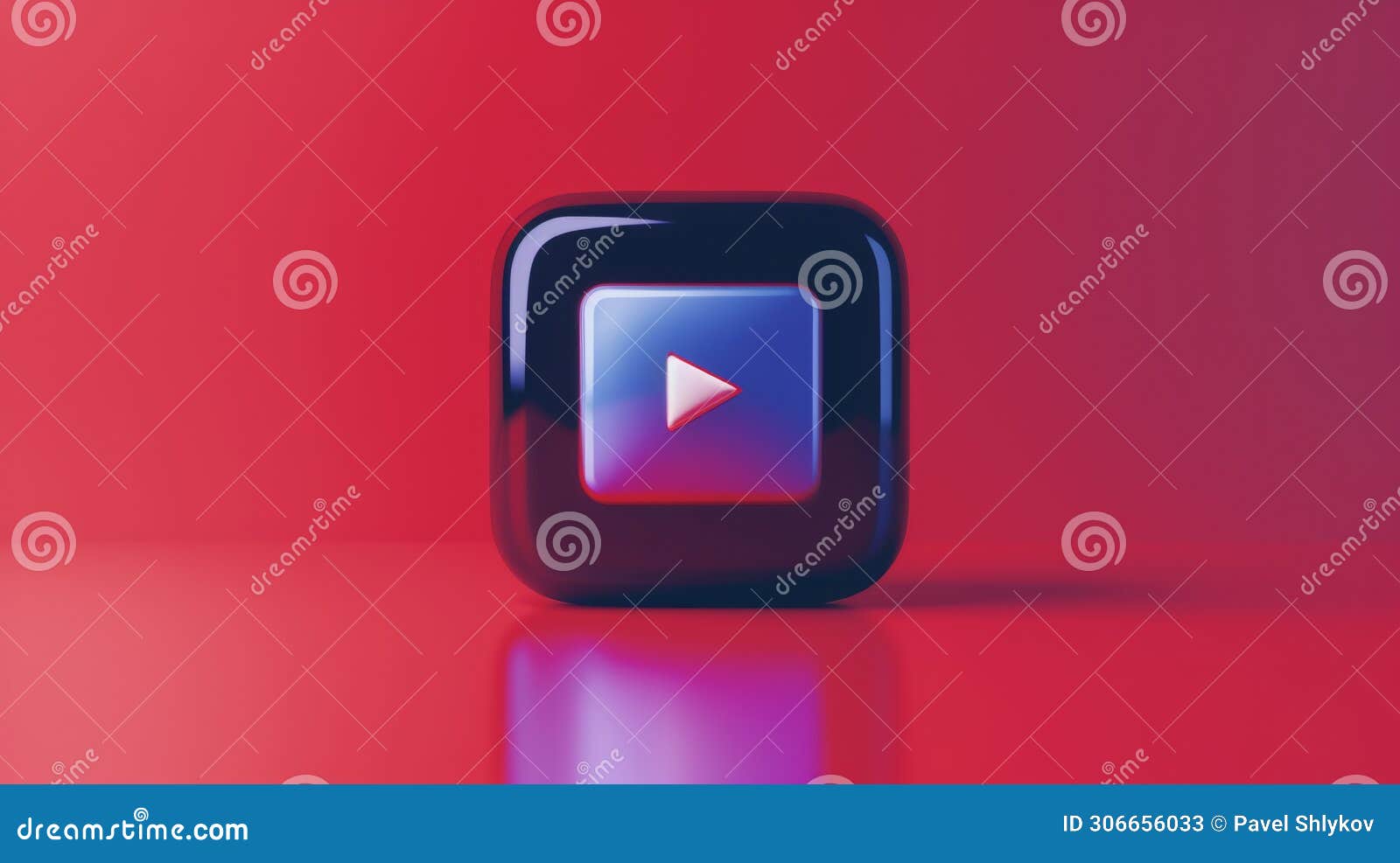 Video Play Button Virtual 3d Model Stock Image - Image of concept ...