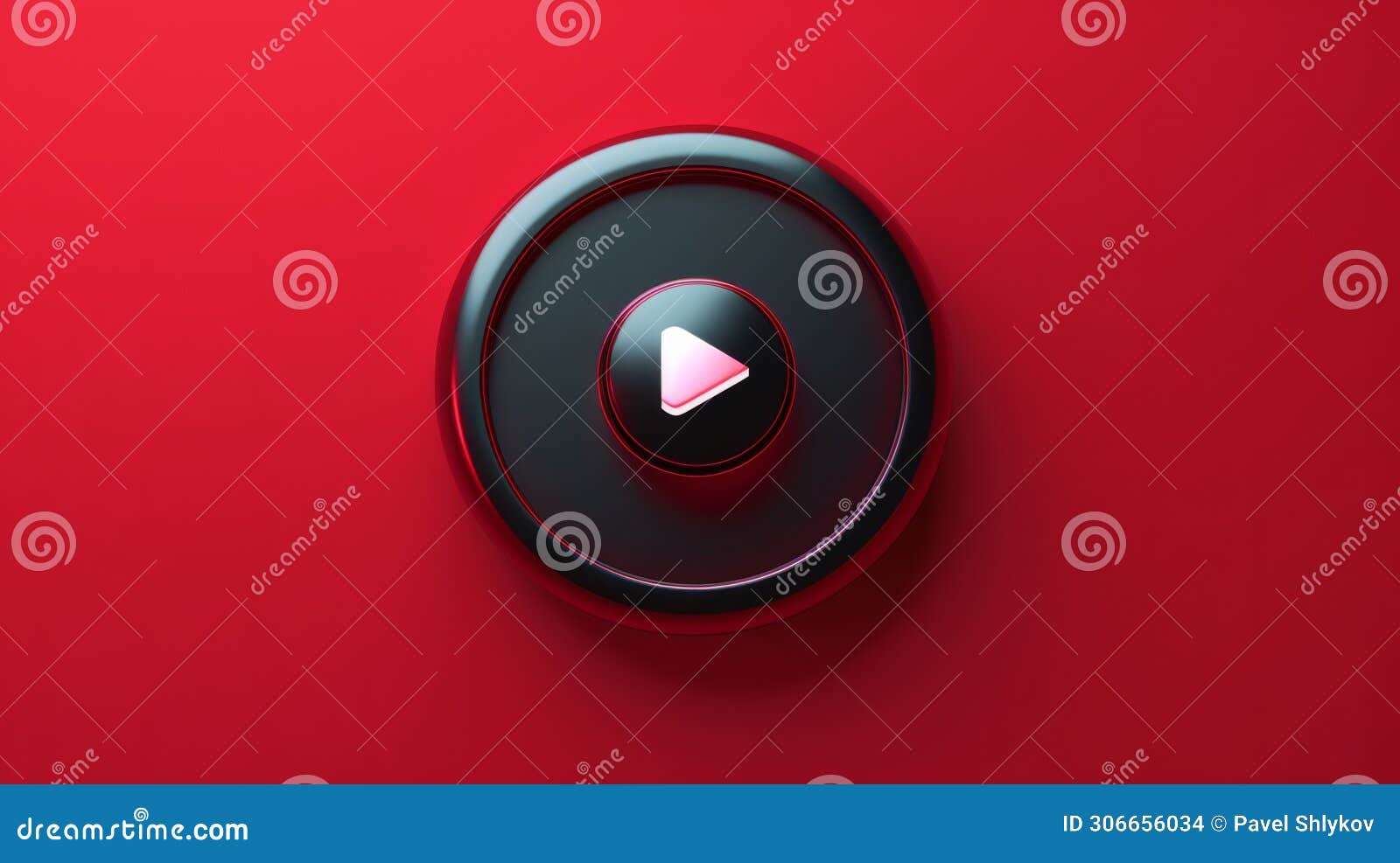 Video Play Button Virtual 3d Model Stock Photo - Image of business ...