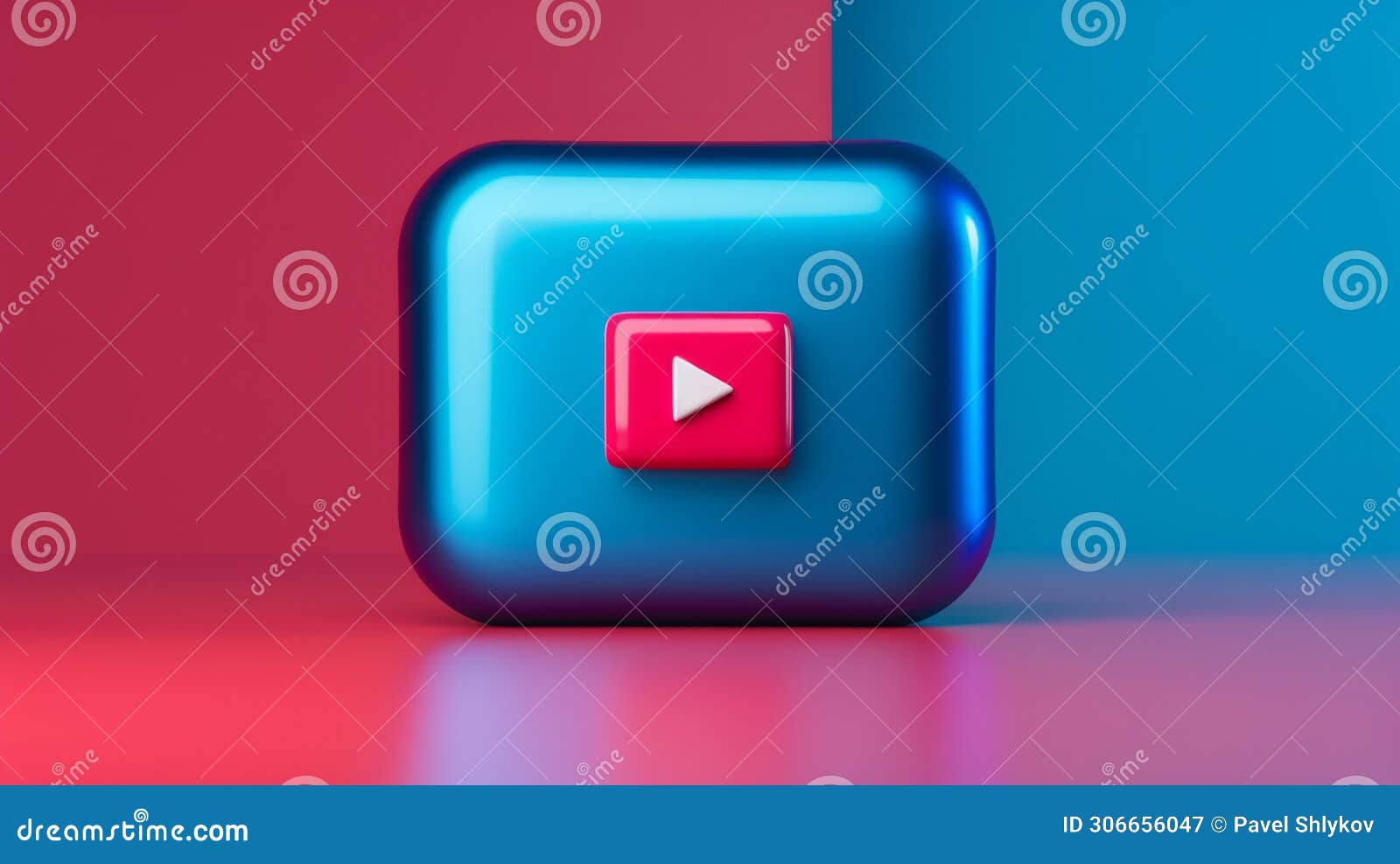Video Play Button Virtual 3d Model Stock Image - Image of watch ...
