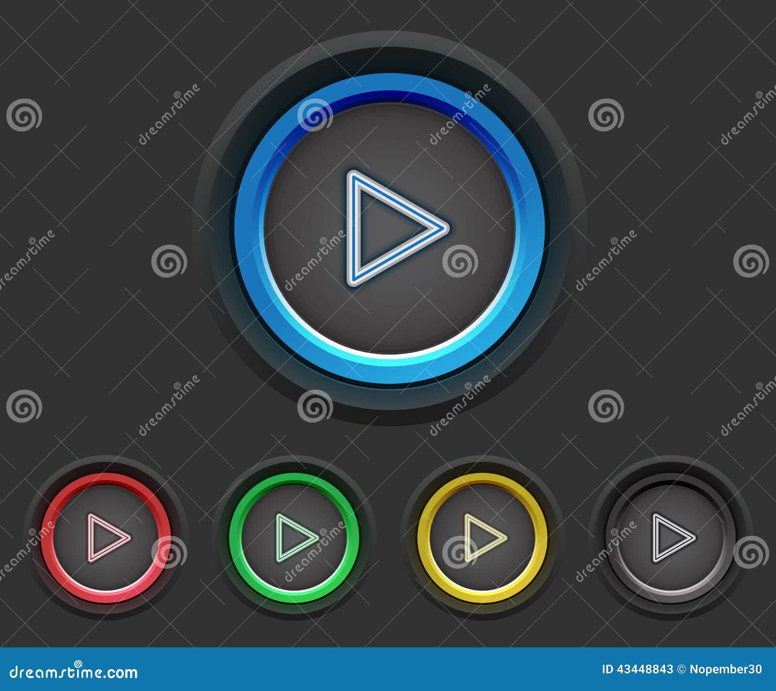 Video play buttons stock vector. Illustration of modern - 43448843