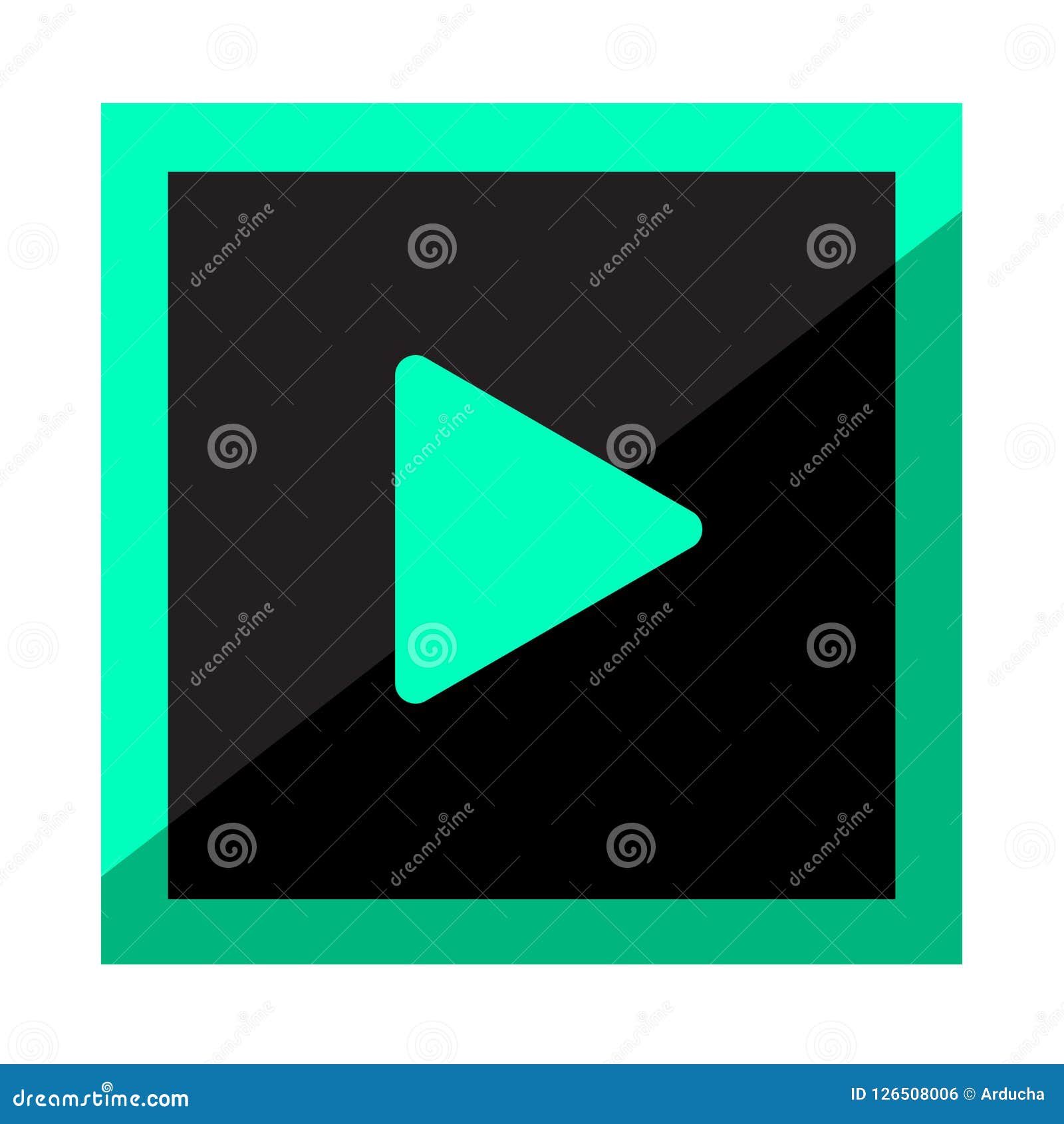 Video play green button stock vector. Illustration of cinema - 126508006