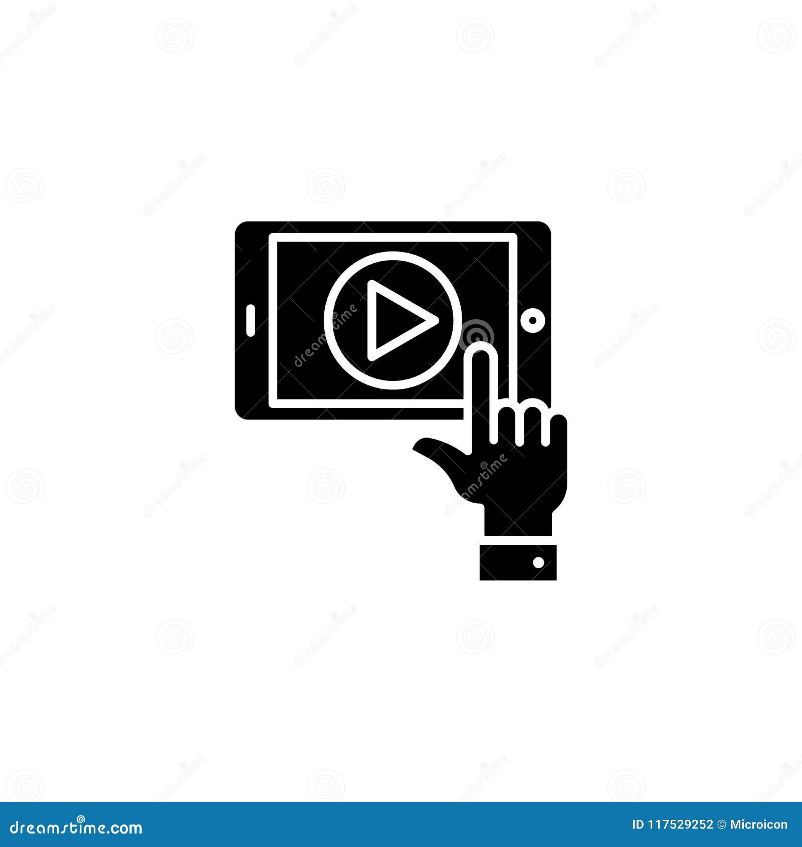 Video Playback Black Icon Concept. Video Playback Flat Vector Symbol ...