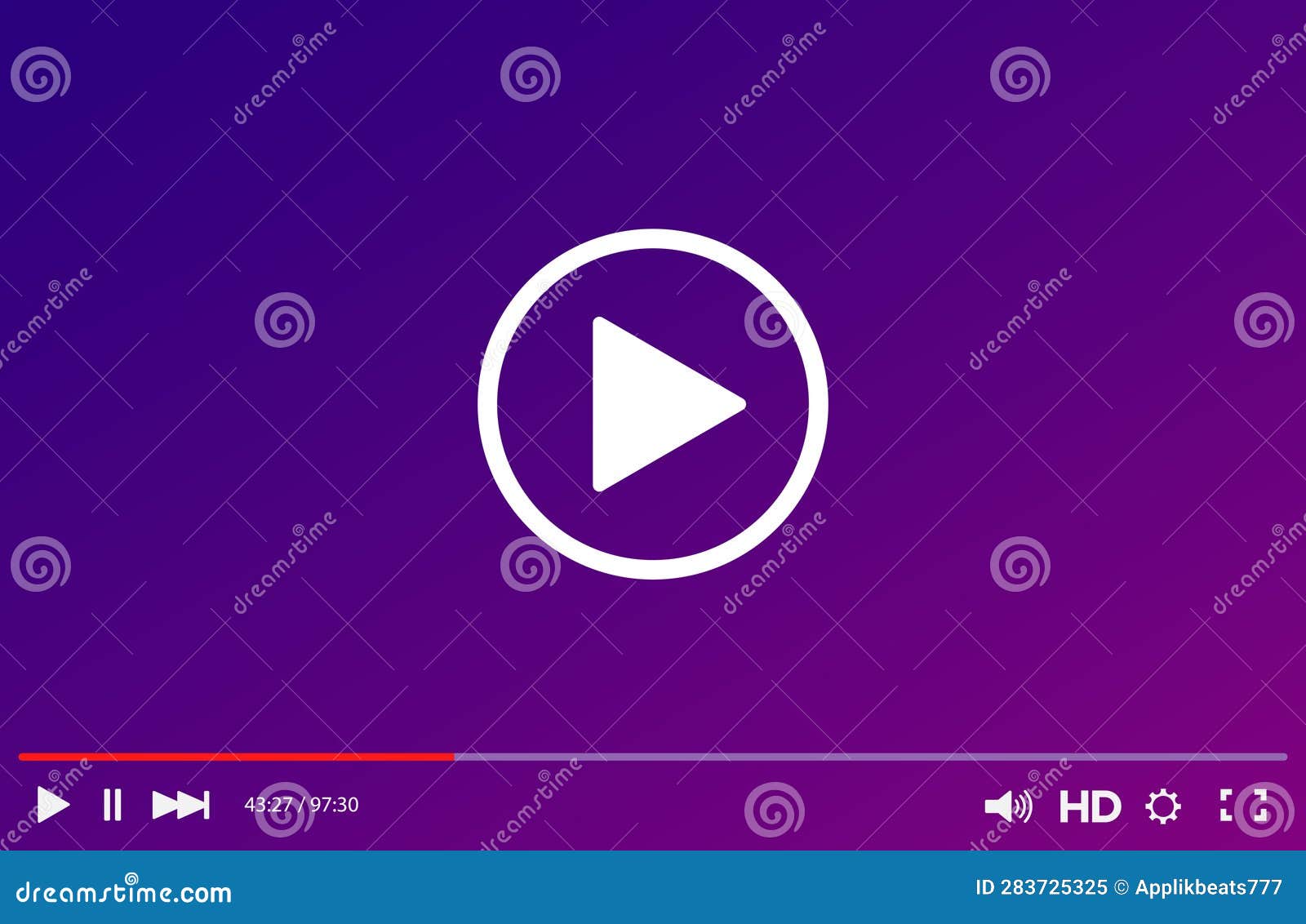 Video Player Bar Template for Your Design for Web Site and App Stock ...
