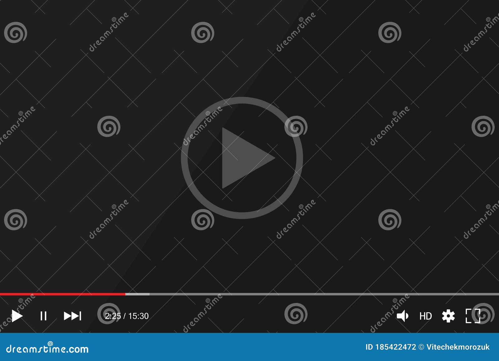 Video Player Bar Template for Your Design for Web Site and App Stock ...