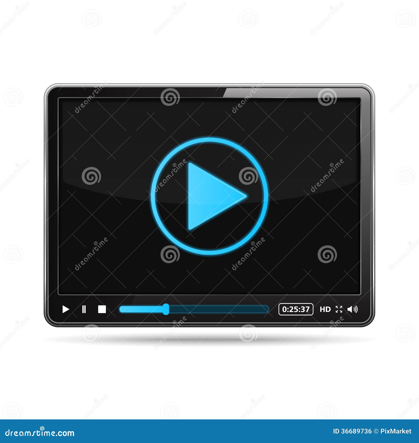 Video Player stock vector. Illustration of slider, player - 36689736