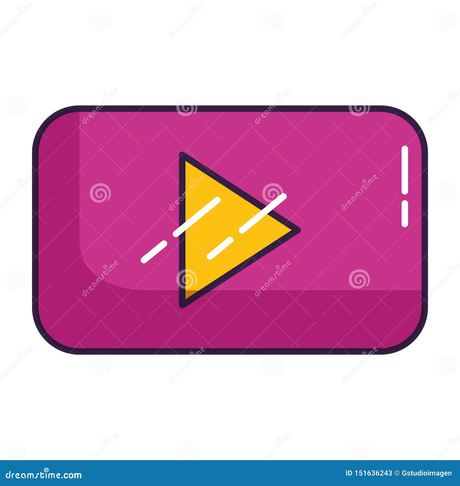 Video Player Button on White Background Stock Illustration ...