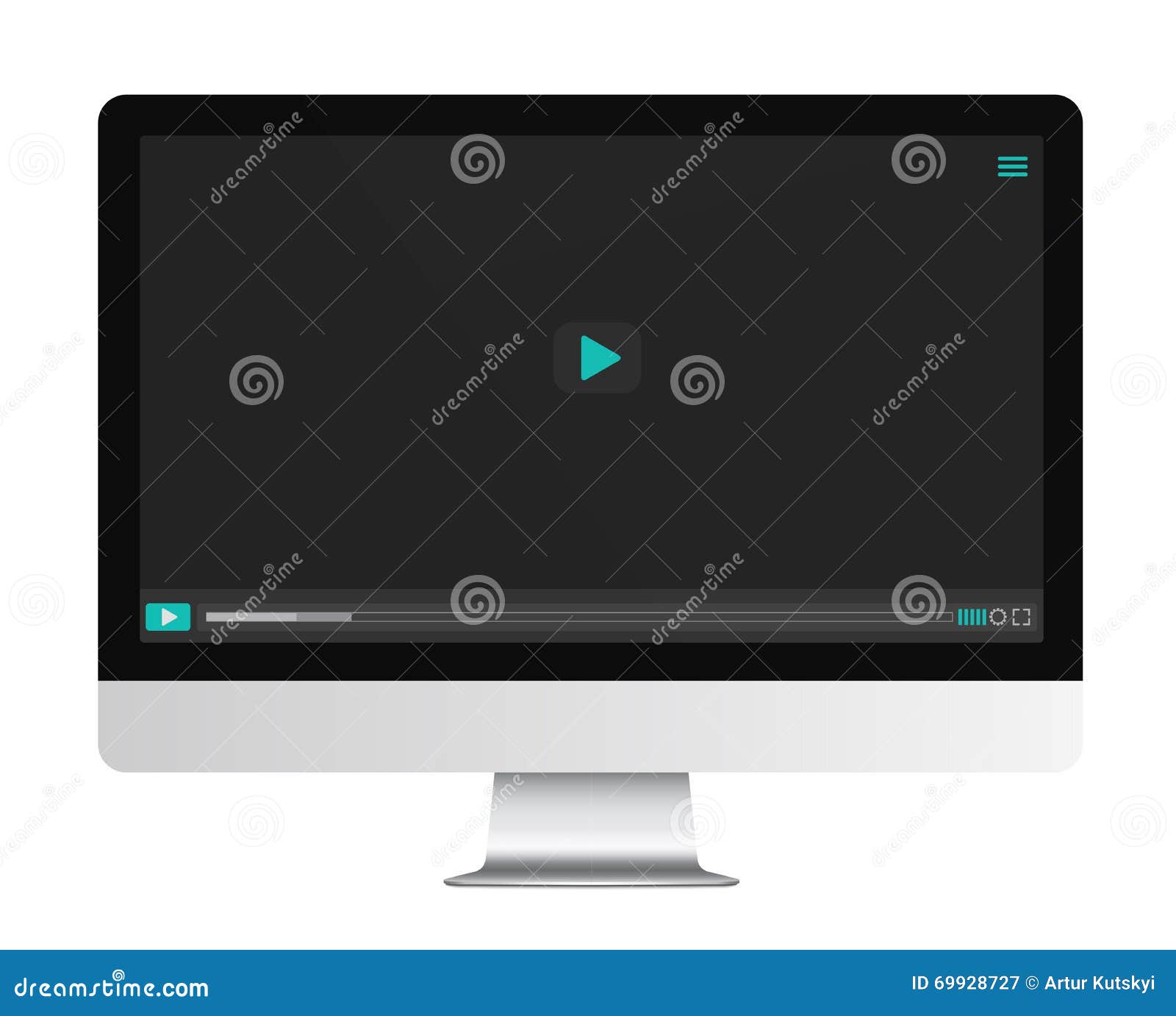 Video Player on the Display Screen. Online Video. Stock Vector ...