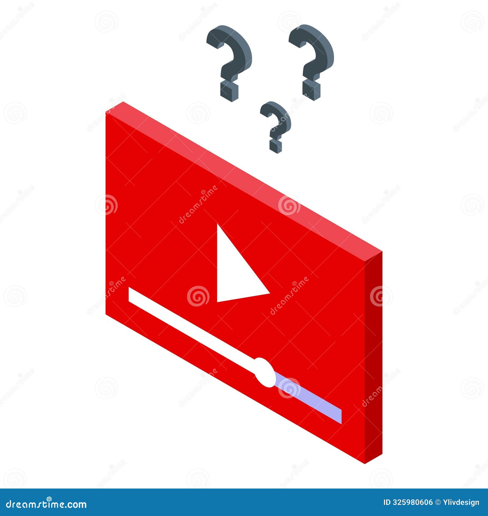 Video Player Displaying Question Marks, Representing Online Education ...