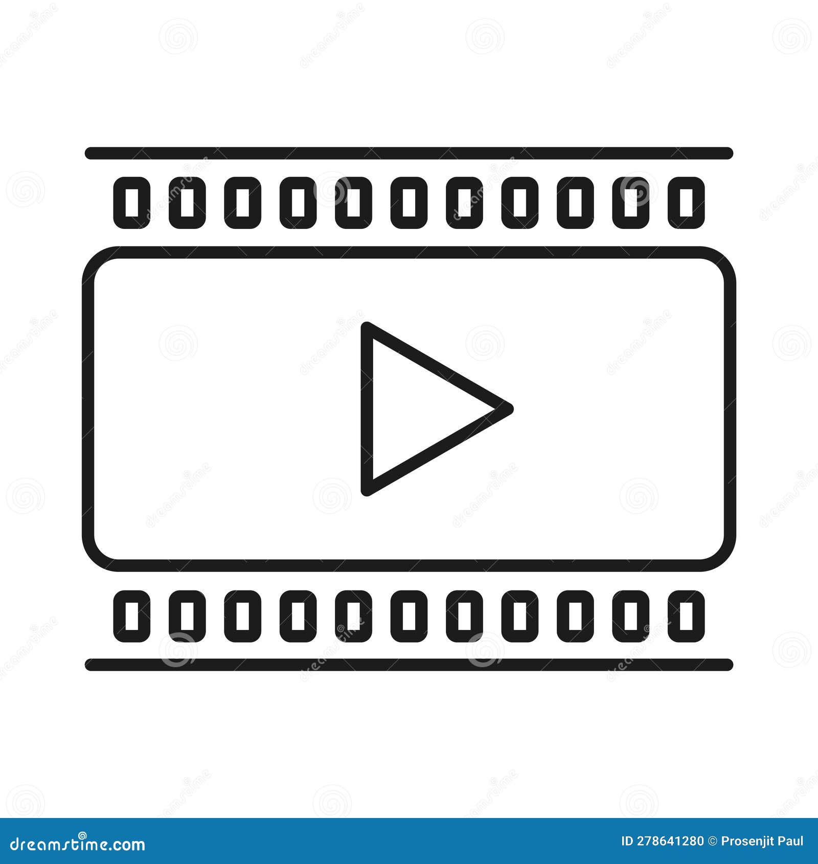 Video, Video Player, Film Reel, Video Reel Icon Stock Vector ...