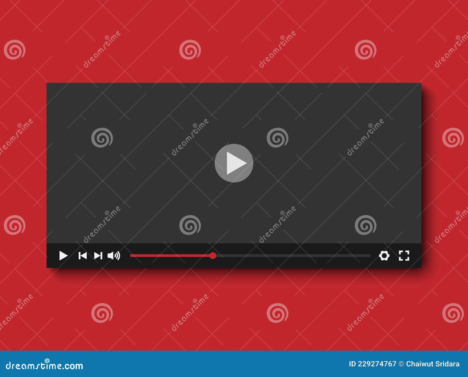 Video Player Flat Design, Vector Stock Vector - Illustration of screen ...