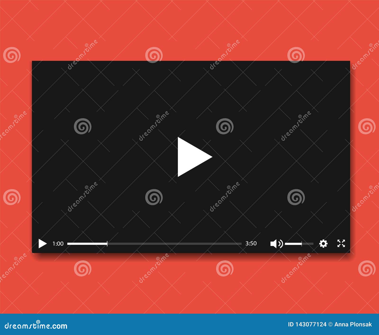 Video Player. Video Player Window. Flat Design Stock Illustration ...