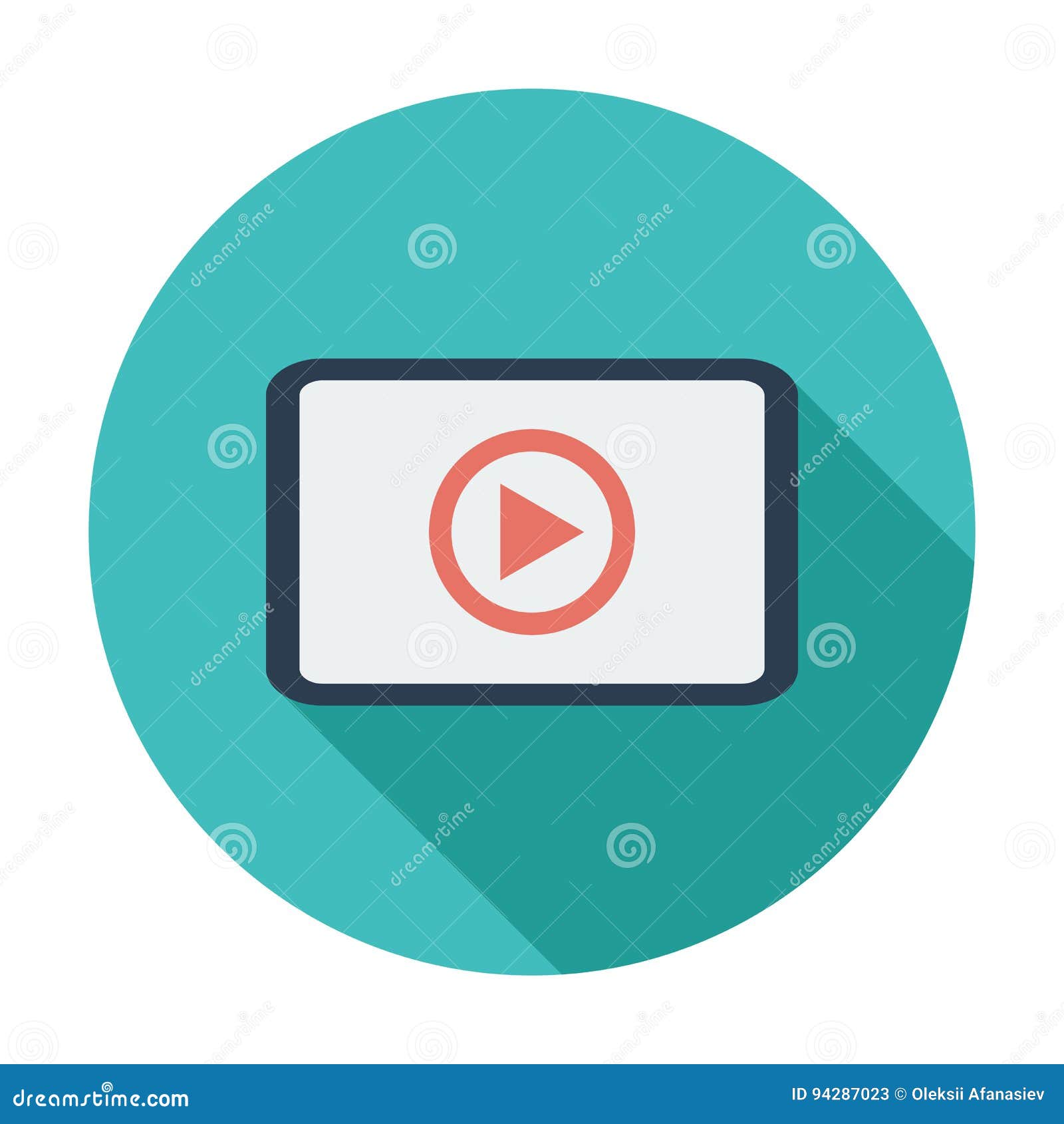 Video player flat icon. stock vector. Illustration of high - 94287023