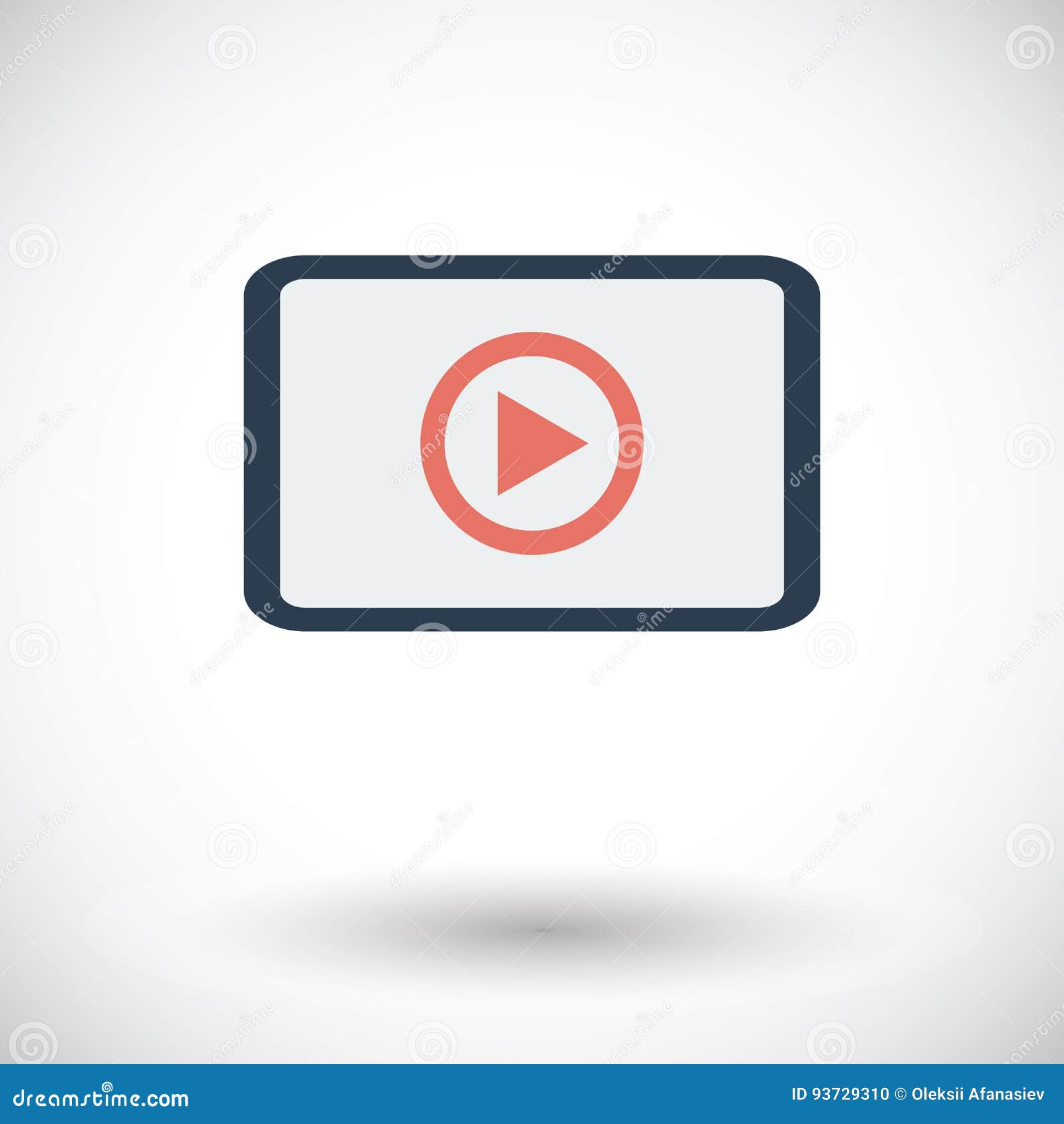 Video player flat icon. stock vector. Illustration of computer - 93729310