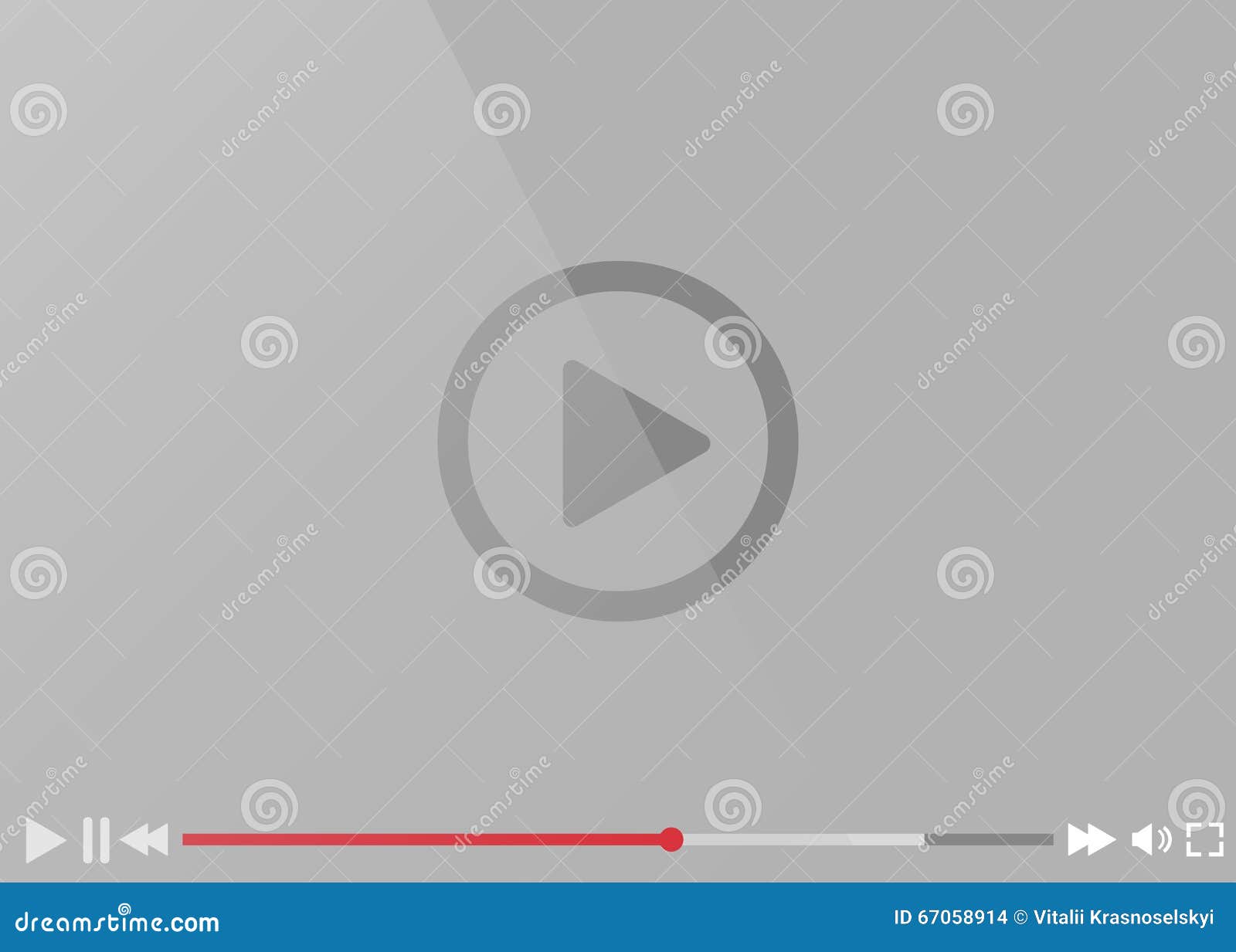 Video Player Grey Colored Stylish Illustration Flat Design Stock Vector ...