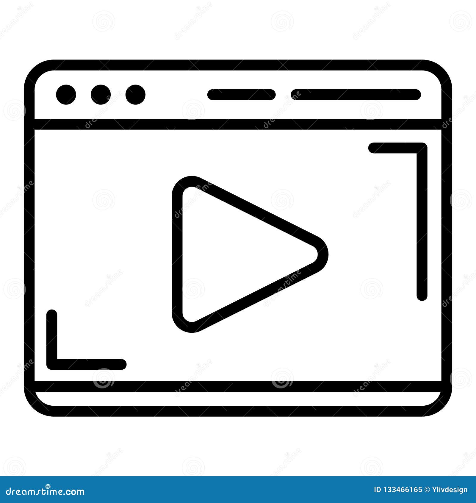 Video Player Icon, Outline Style Stock Vector - Illustration of black ...