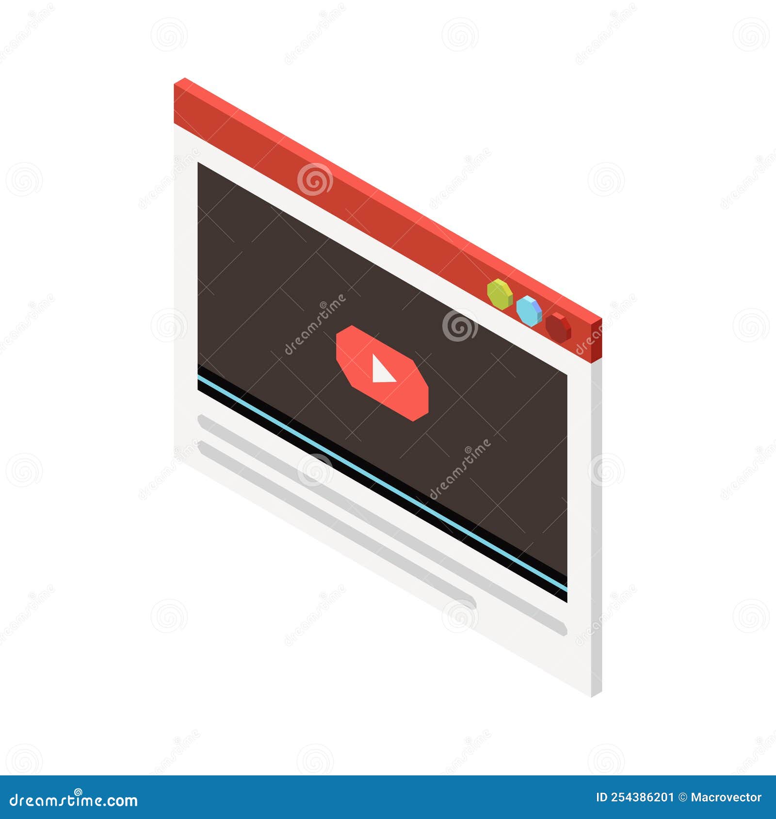 Video Player Icon stock vector. Illustration of website - 254386201