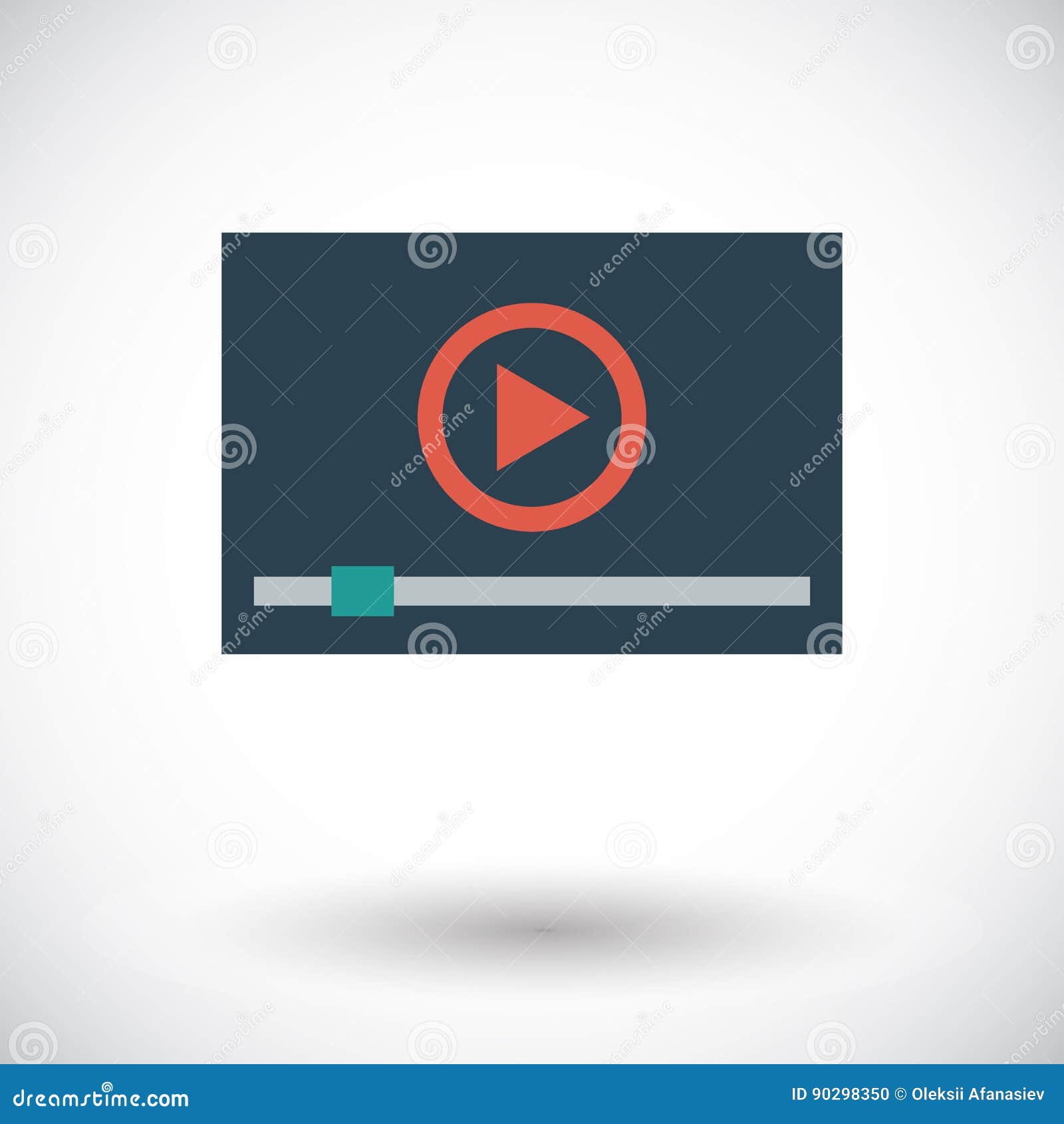Video player icon. stock vector. Illustration of multimedia - 90298350