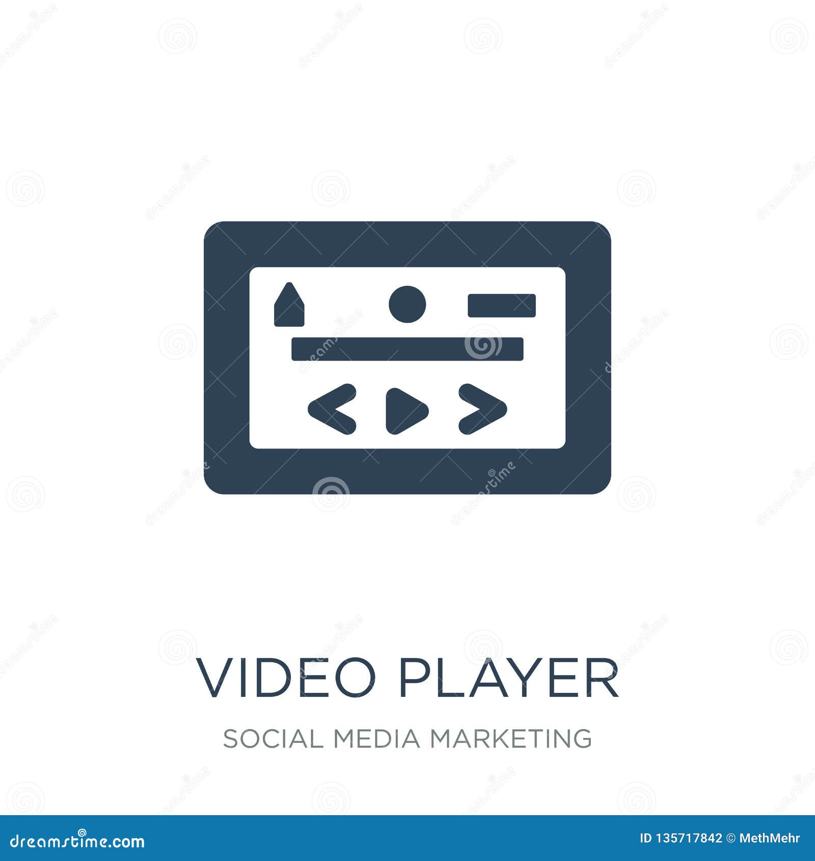 Video Player Icon in Trendy Design Style. Video Player Icon Isolated on ...