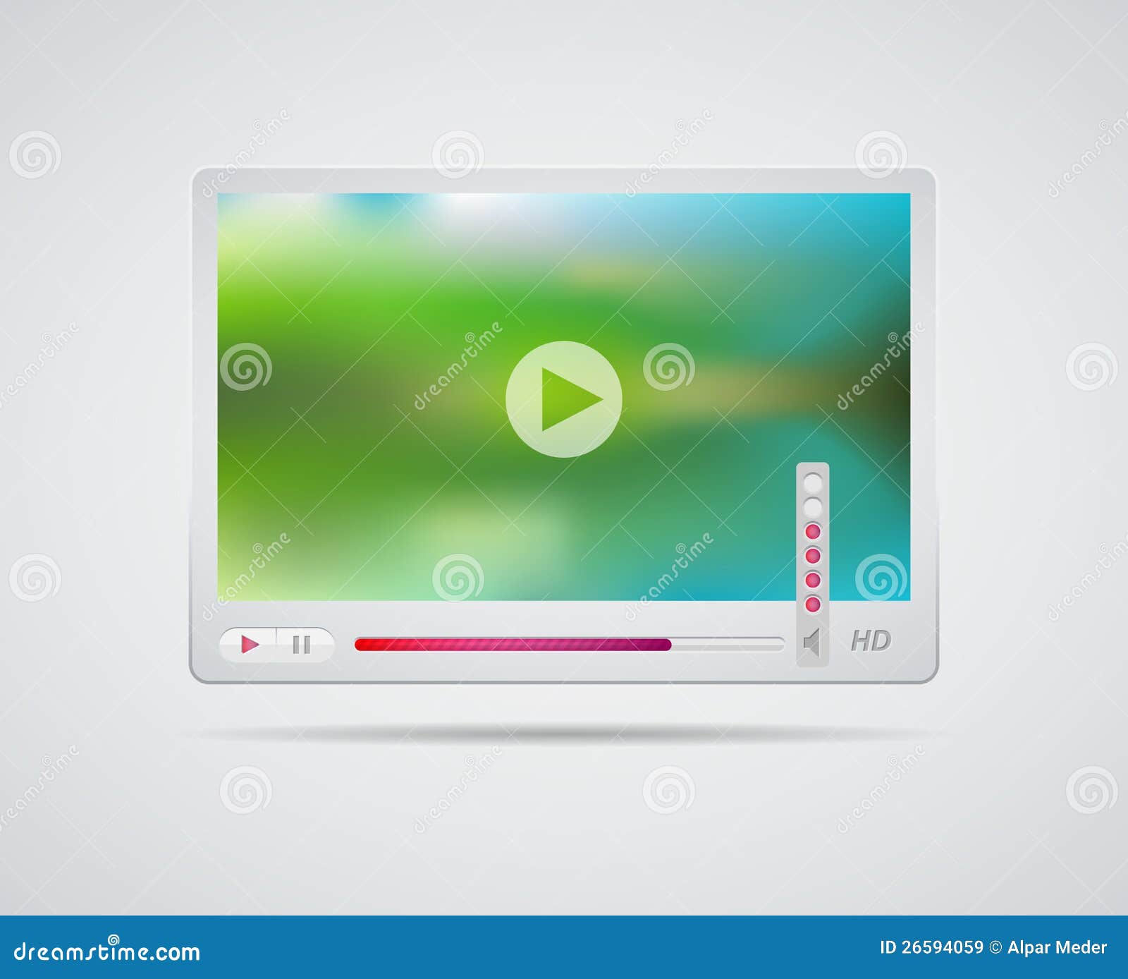 Video player interface stock vector. Illustration of blue - 26594059
