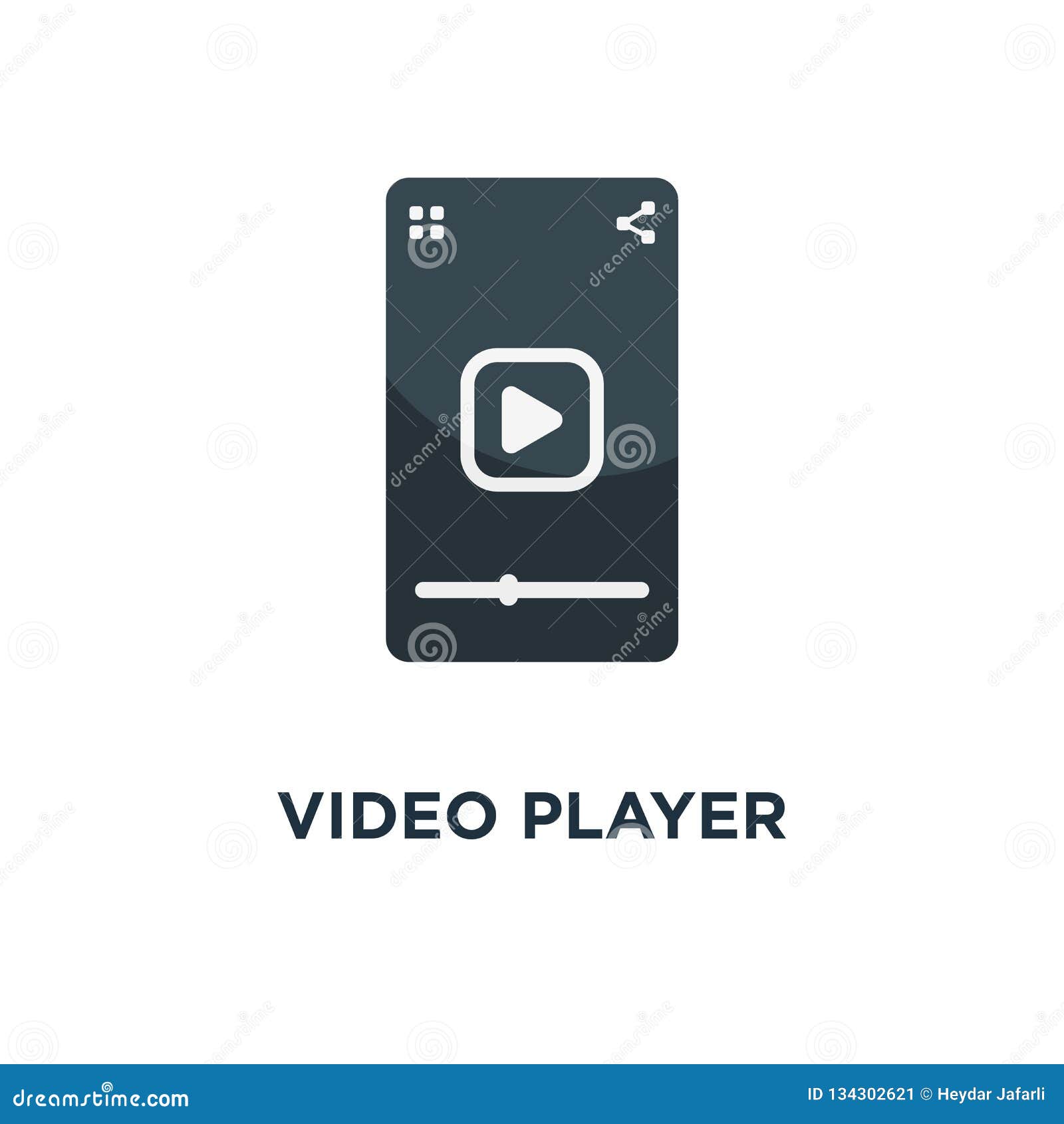 Video Player Interface Icon. Ui Concept Symbol Design, Vertical Stock ...