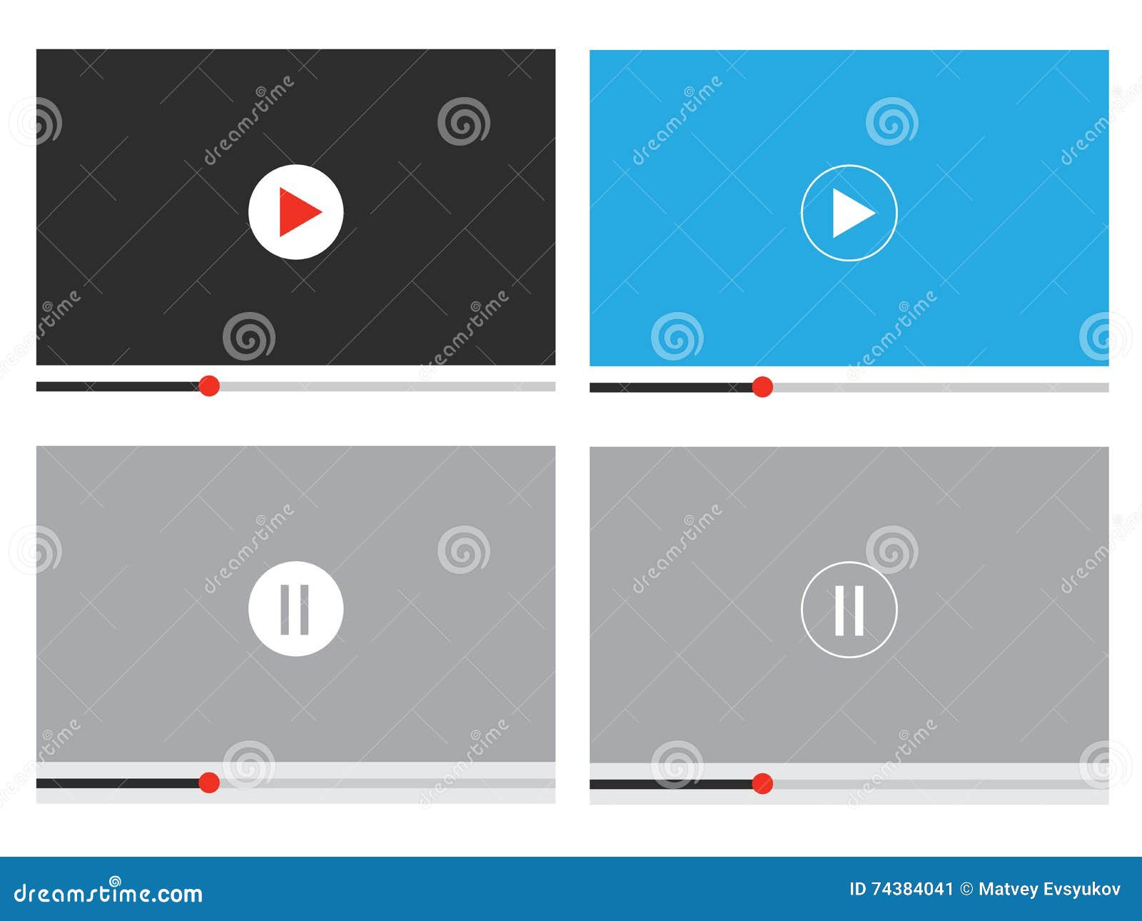 Video Player Interface Illustration in Flat Style Eps 10 Stock ...