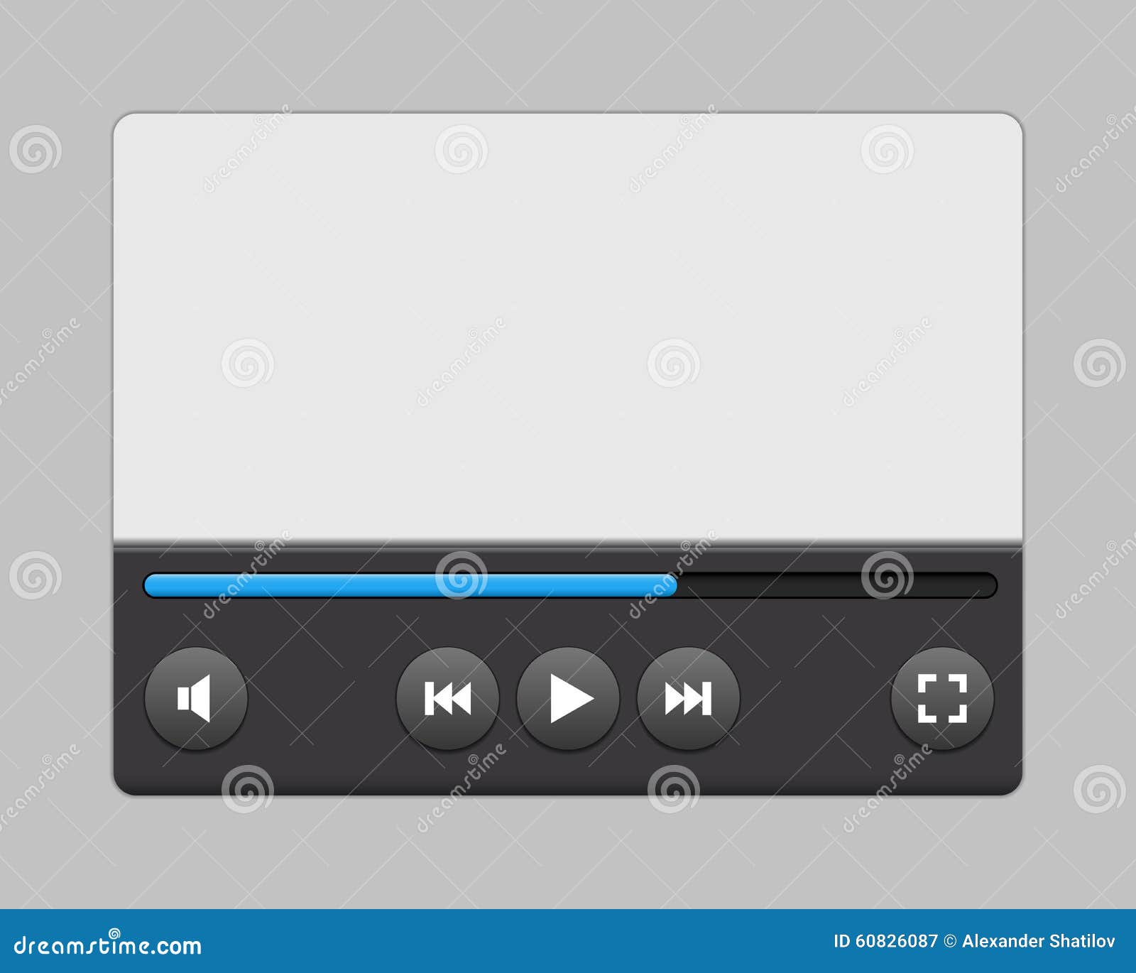 Video Player Interface. Illustration. Stock Illustration - Illustration ...
