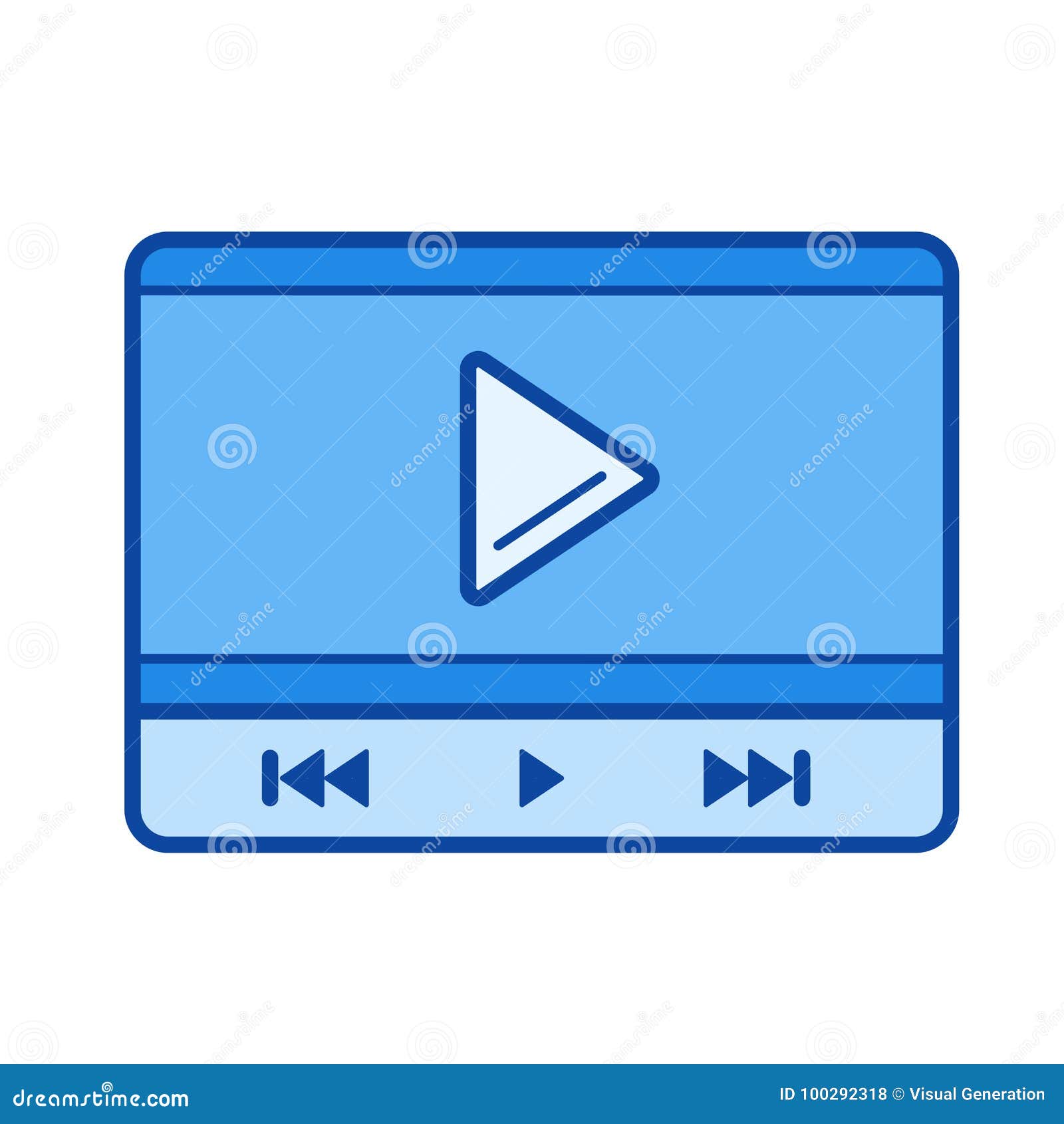Video Player Interface Line Icon. Stock Vector - Illustration of music ...
