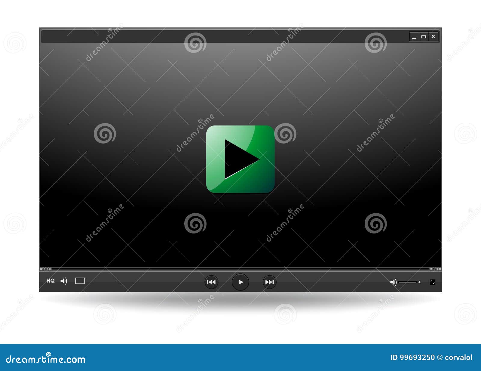 Video Player Interface Template for Web and Mobile Apps, Vector Stock ...