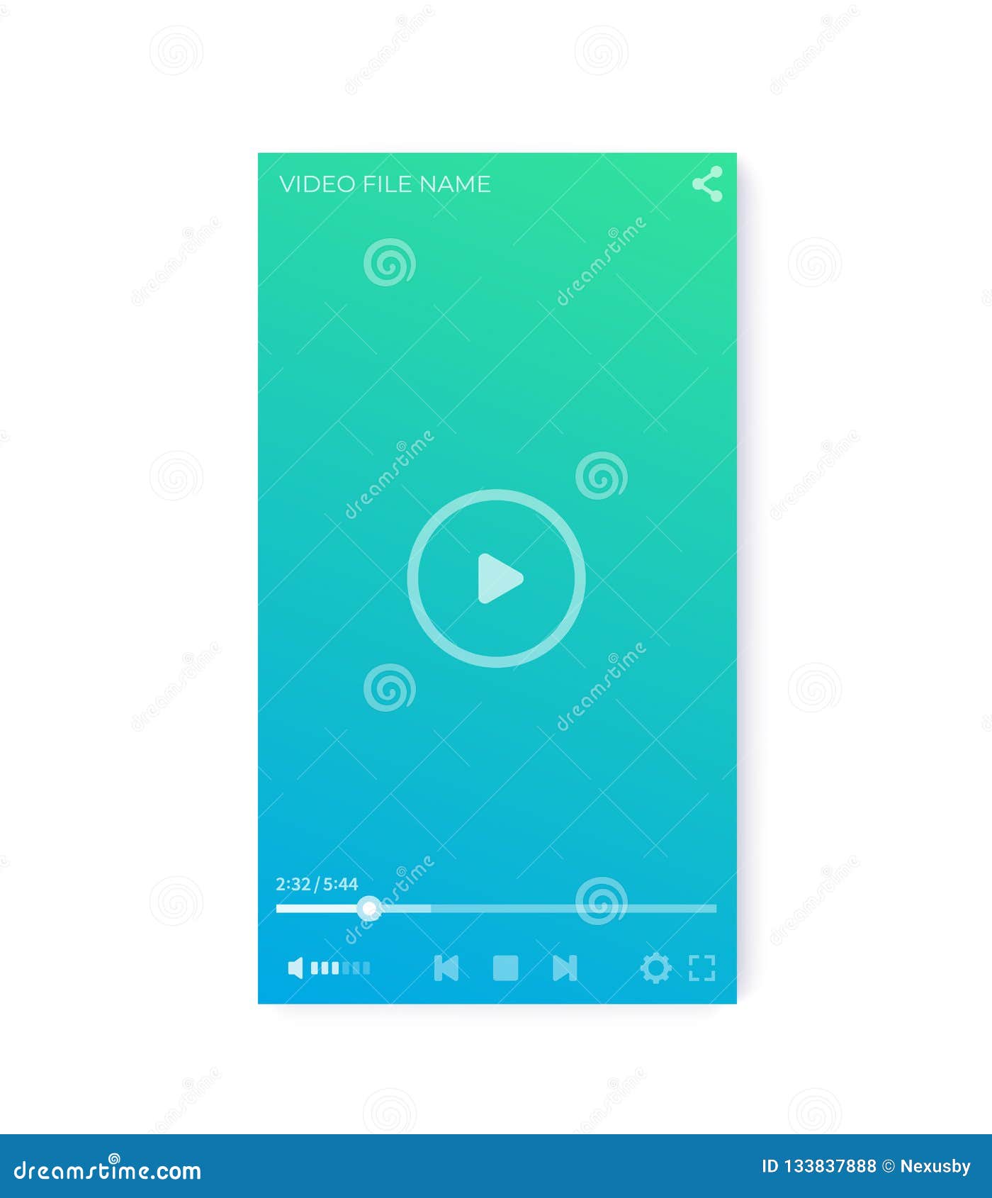 Video Player Interface, Vector Ui Design Stock Vector - Illustration of ...