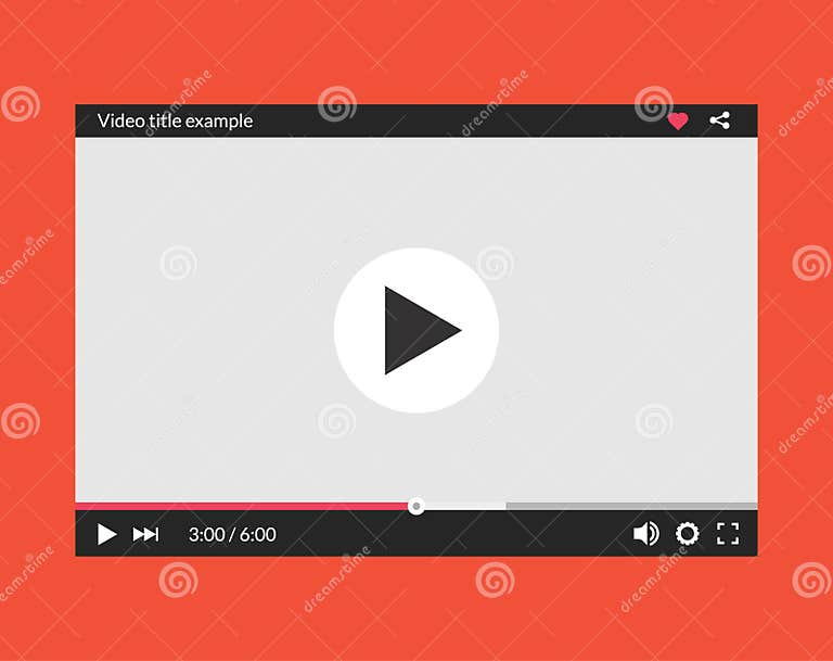 Video Player Interface Web Screen Template. Media Player Window Bar ...