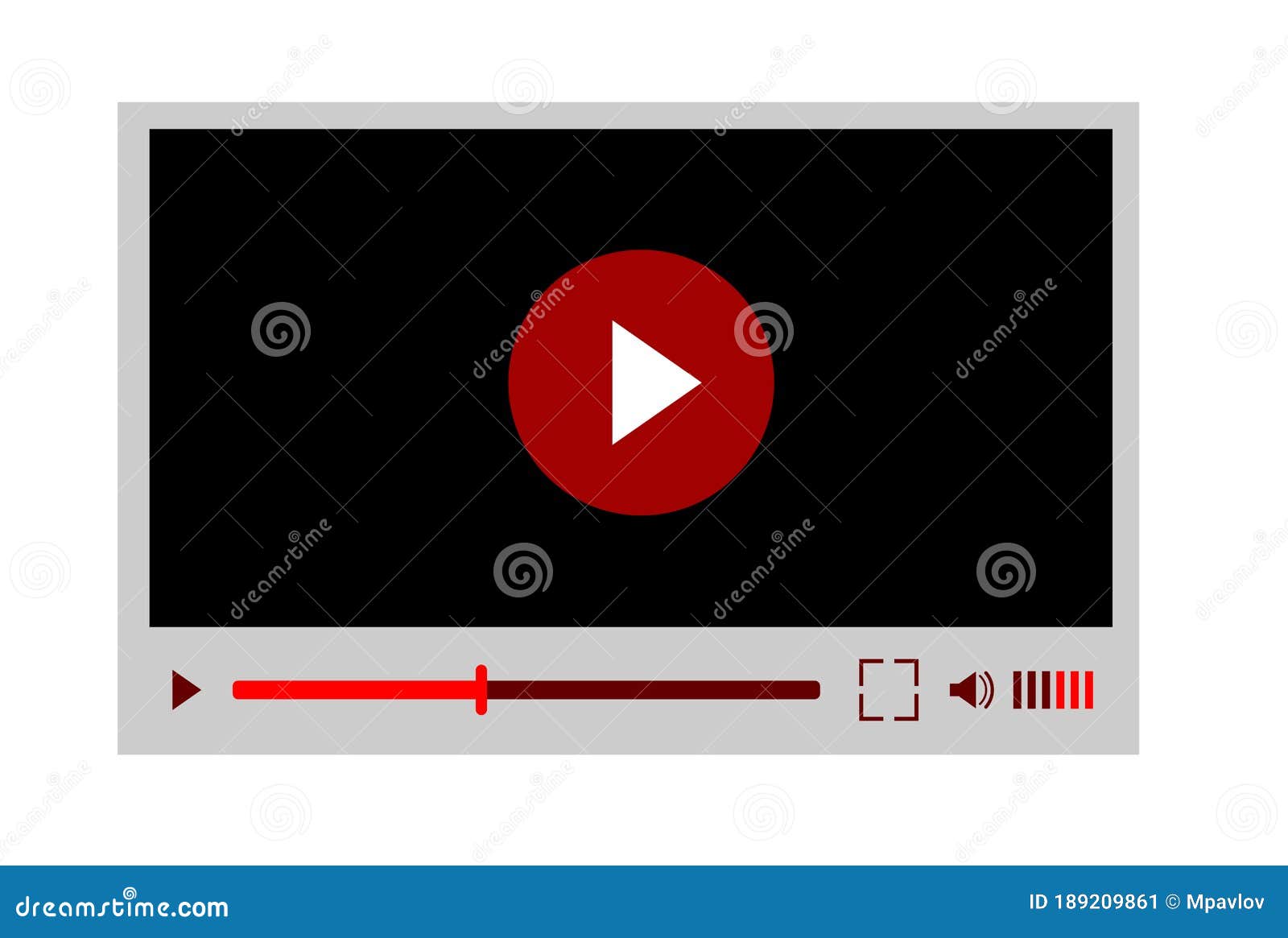 Video Player Interface for Web Site Design or Mobile Application ...